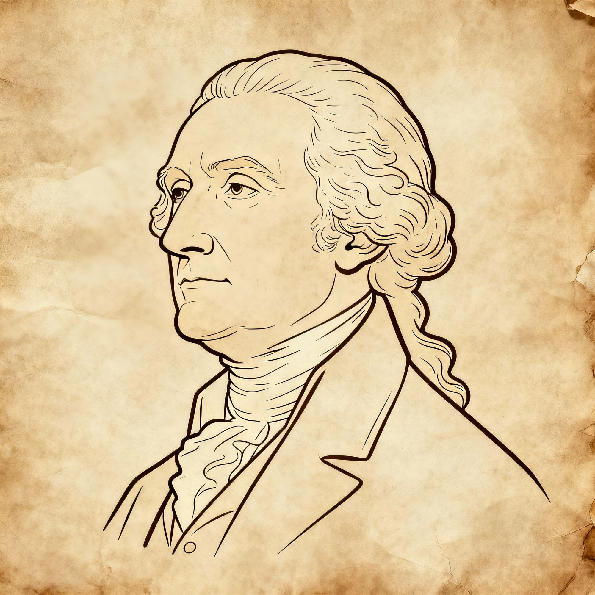 George Washington Easy Drawing - AI Art Generator