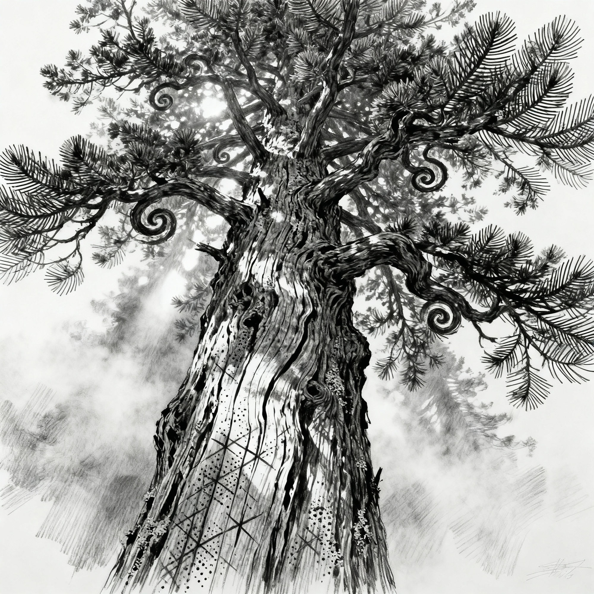 Evergreen Tree Drawings - Create Your Own AI Art