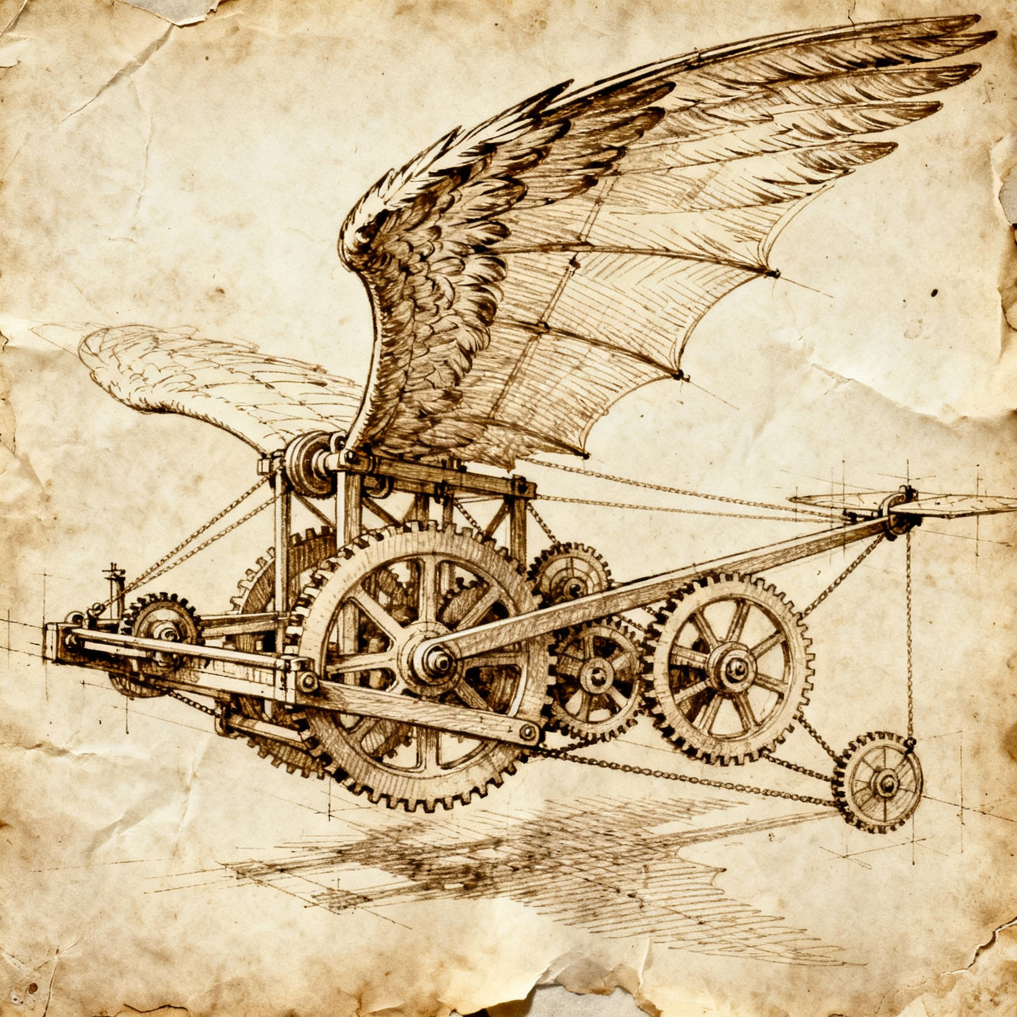 Da Vinci Drawing Style Art - AI Generated