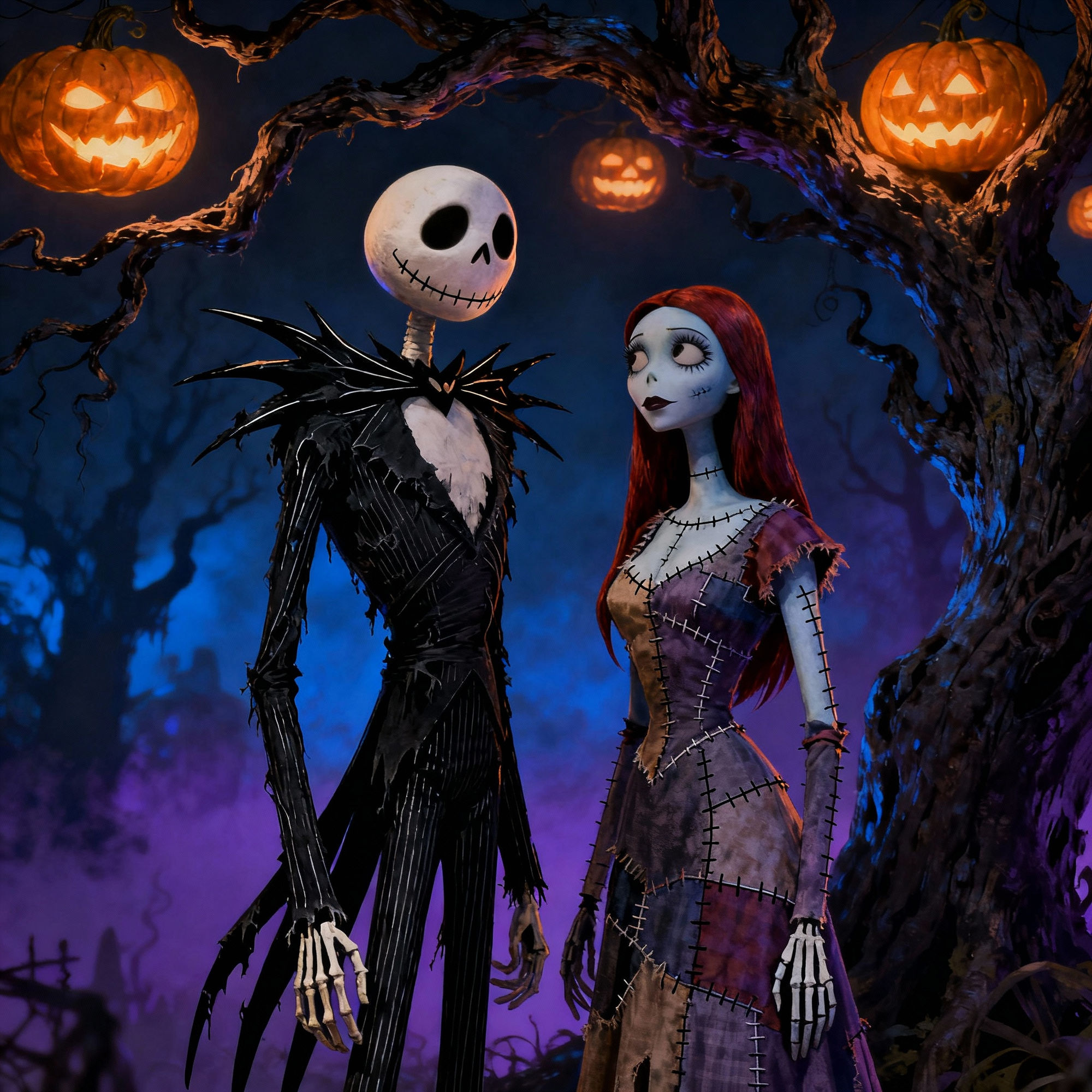 Nightmare Before Christmas Character Drawings - AI Generated Art