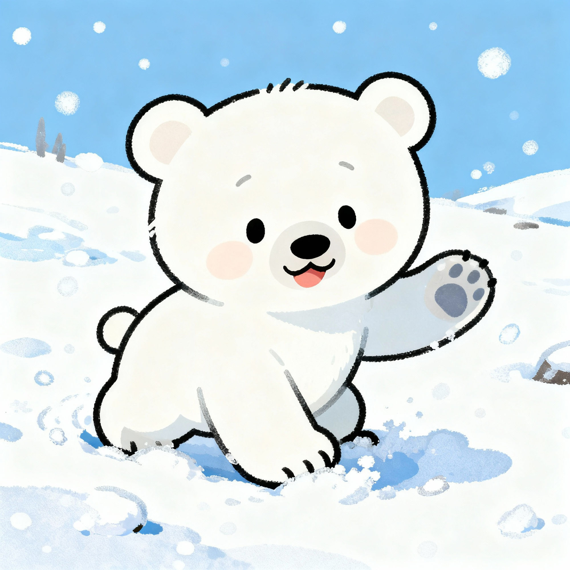 Polar Bear Cartoon Drawings - AI Generated Art