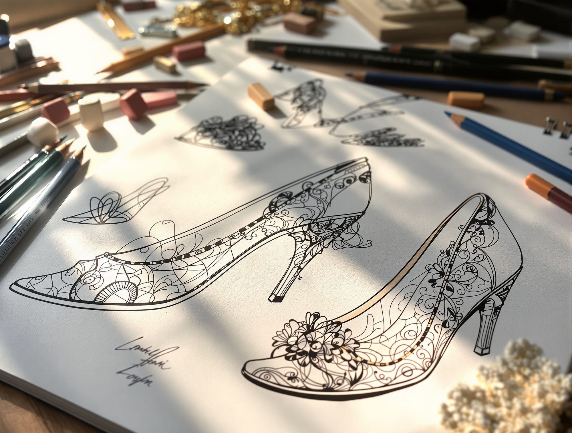 Shoe Drawing & Sketches - Detailed Shoe Drawing Tutorials And Fashion Art