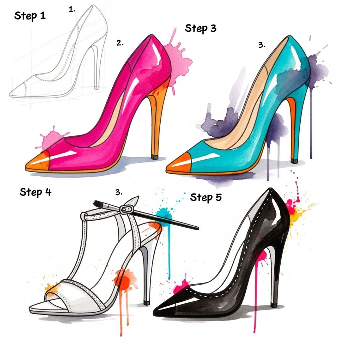 Detailed Shoe Drawing Tutorials And Fashion Art