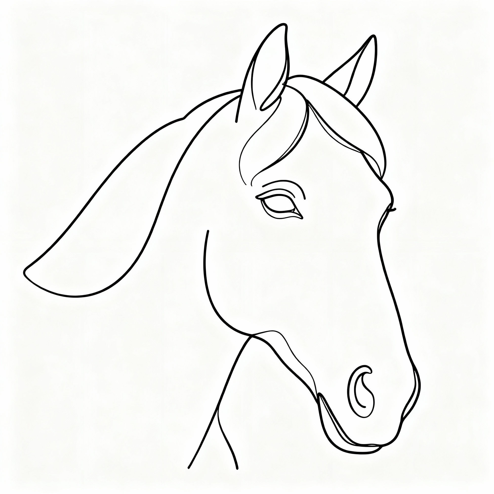Easy Simple Horse Head Drawing Gallery - AI Art