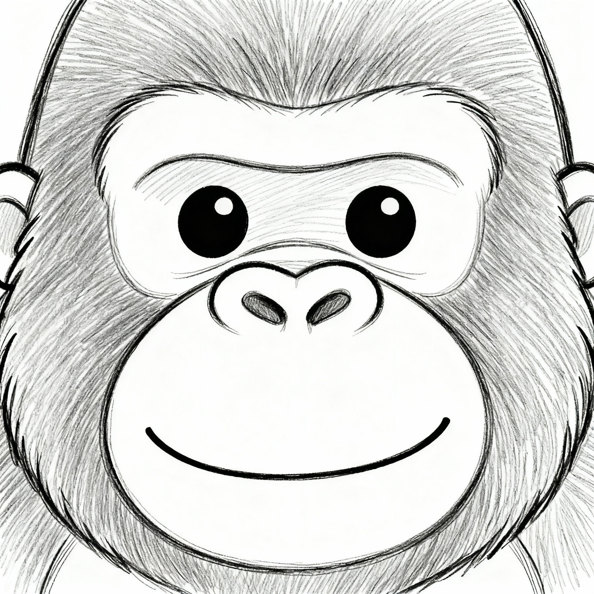 Easy Gorilla Drawing - Simple AI Art