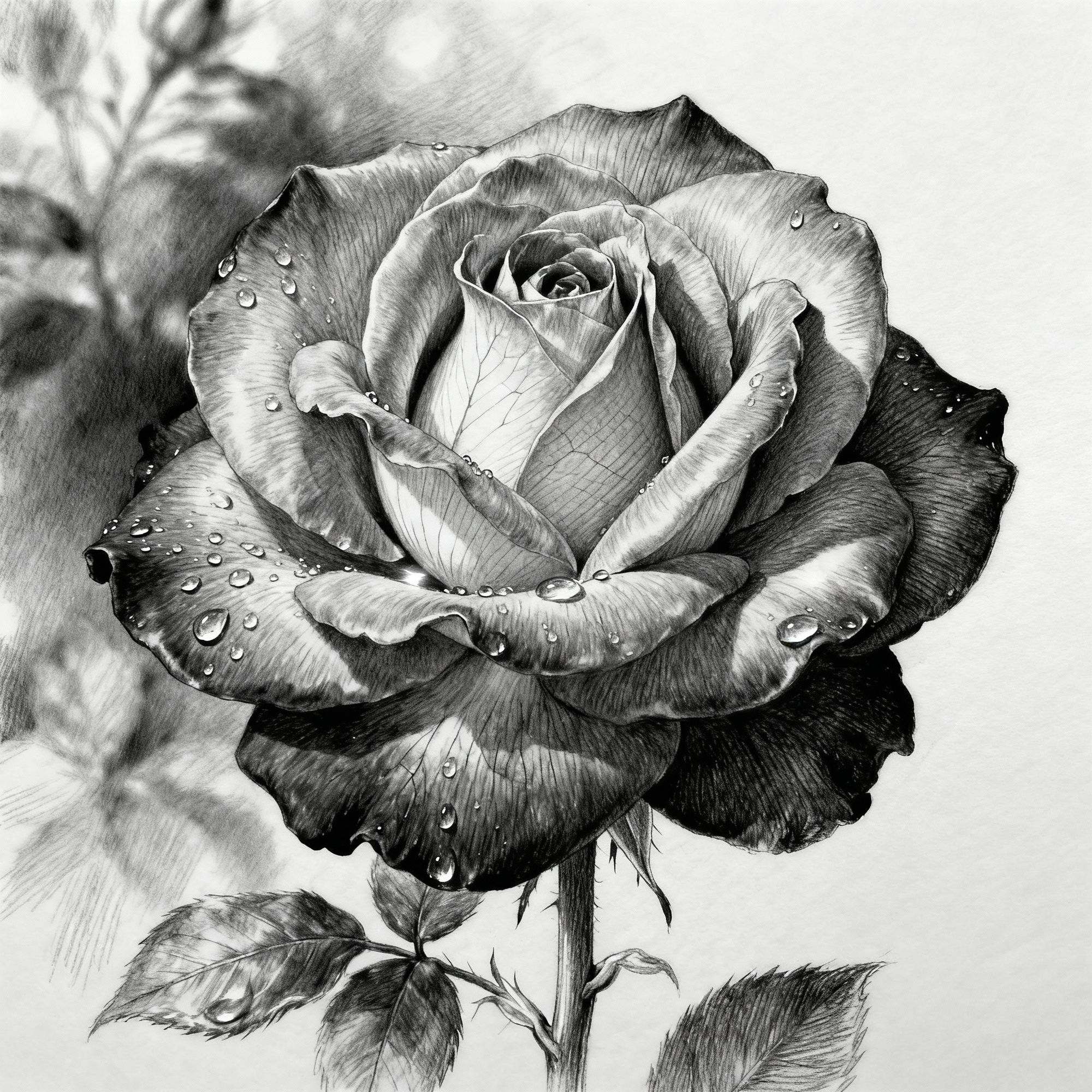 Flower Realistic Drawing - AI Art Gallery