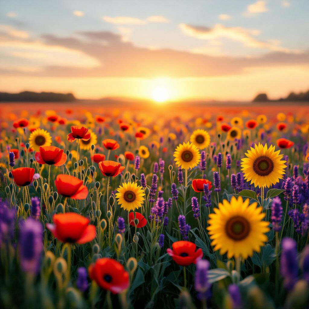 Flower Field Wallpapers - Create Yours With AI