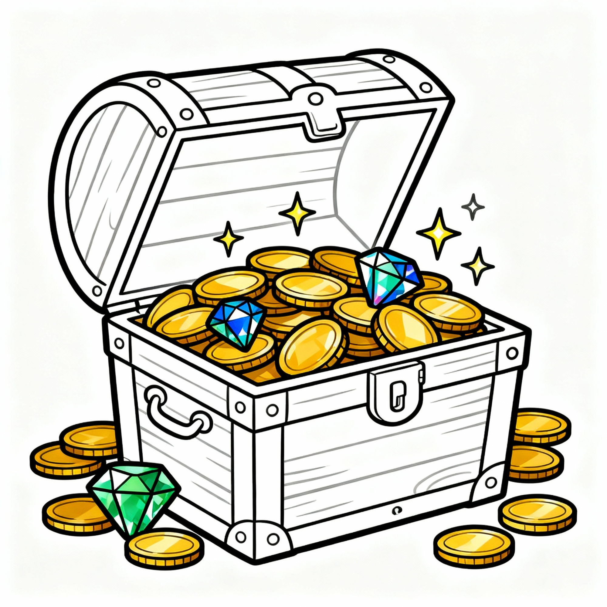 Easy Treasure Chest Drawing - Made With AI