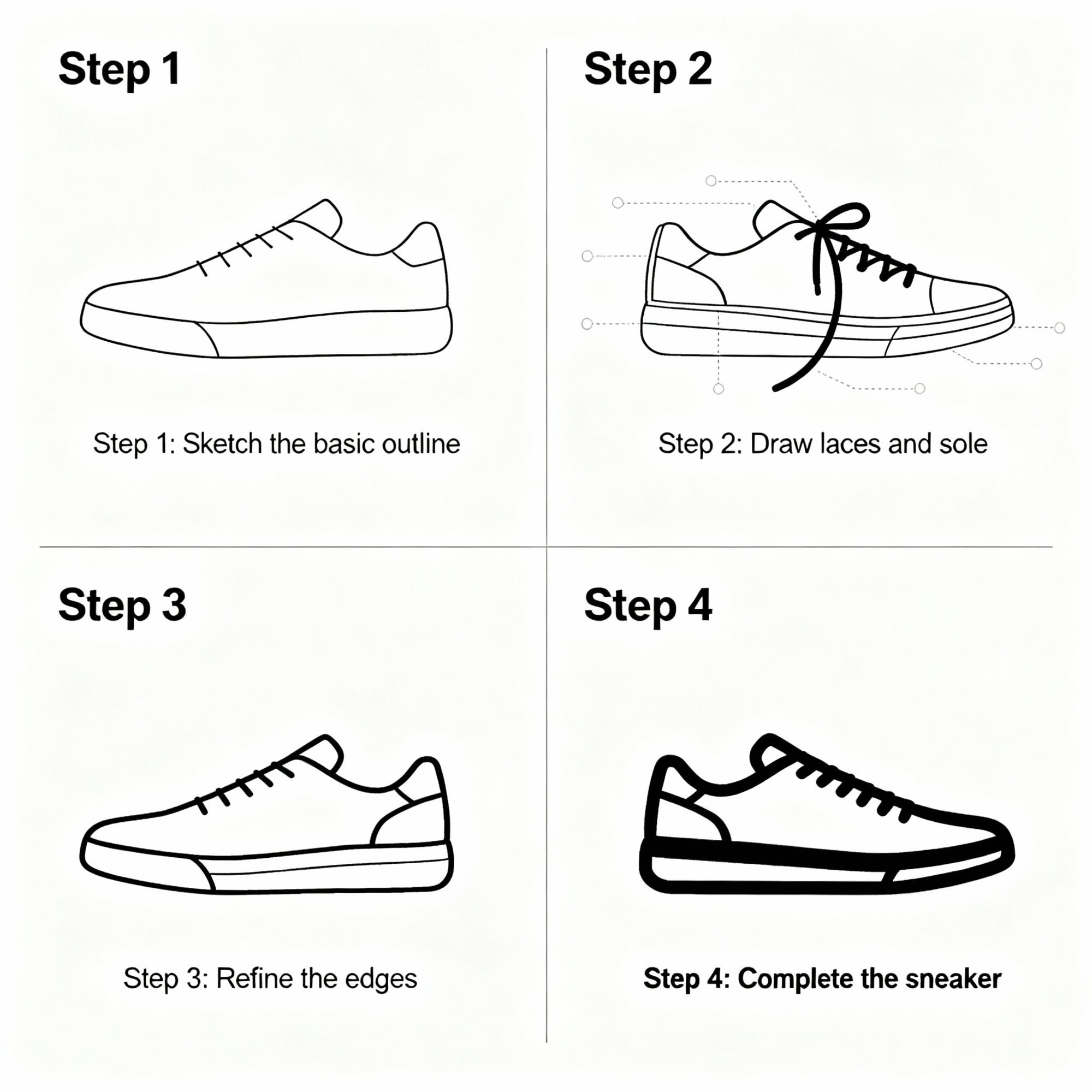 Easy Shoe Drawings - Learn To Draw Shoes With AI