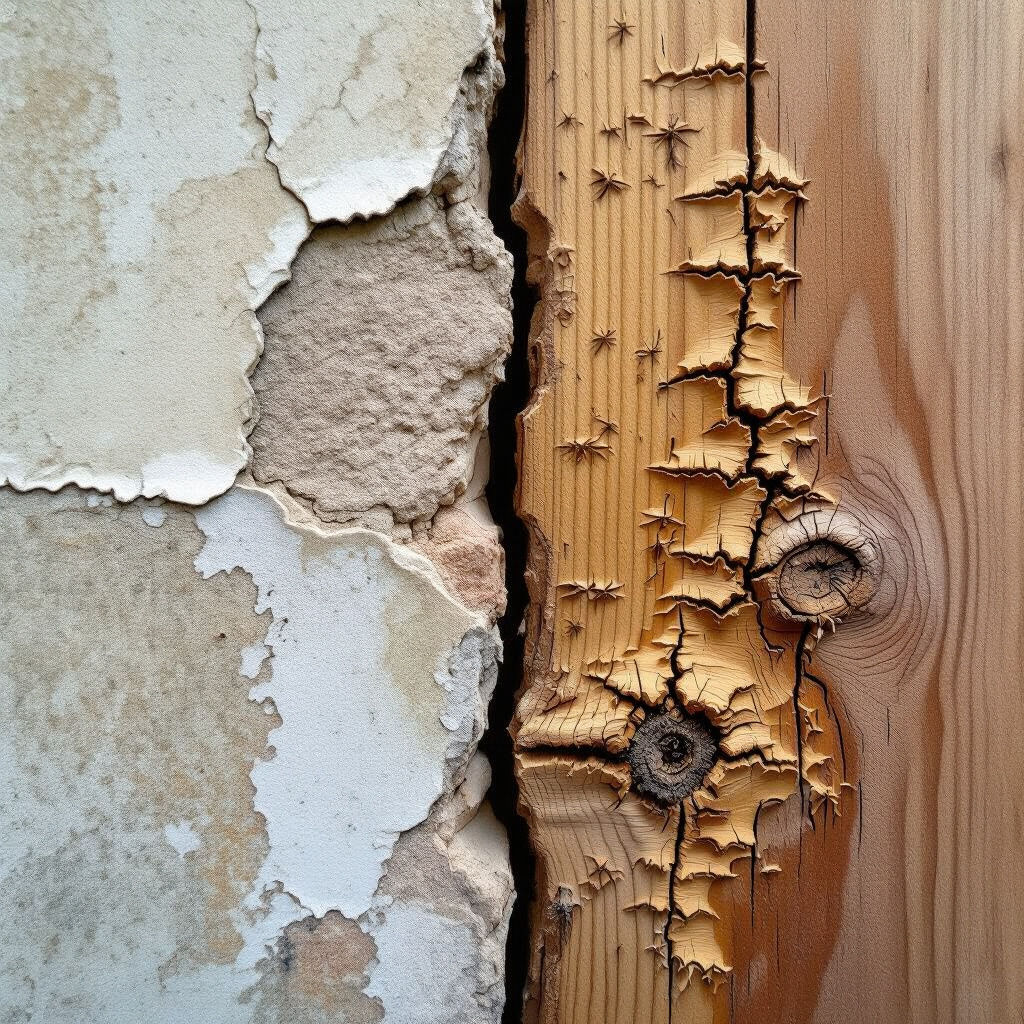 Pictures Of Water Damage Vs Termite Damage - AI Generated Comparisons