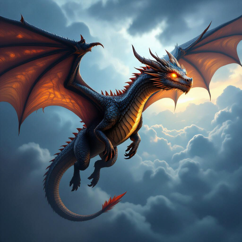 Fantasy Dragon Art - AI Generated & Customizable