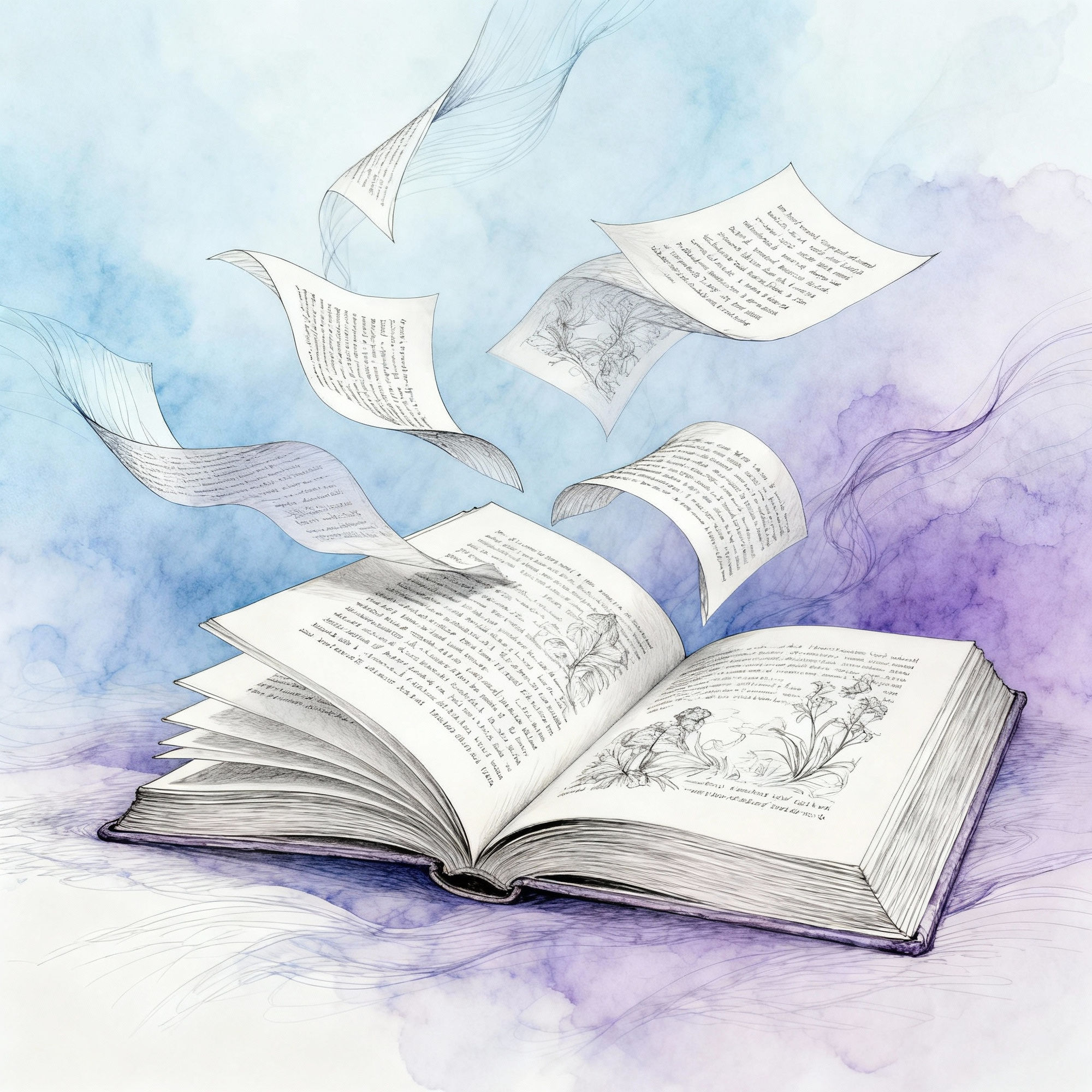 AI Book Open Drawing Art - Create & Inspire