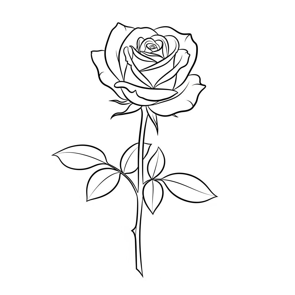 Create An Easy Rose Drawing With AI