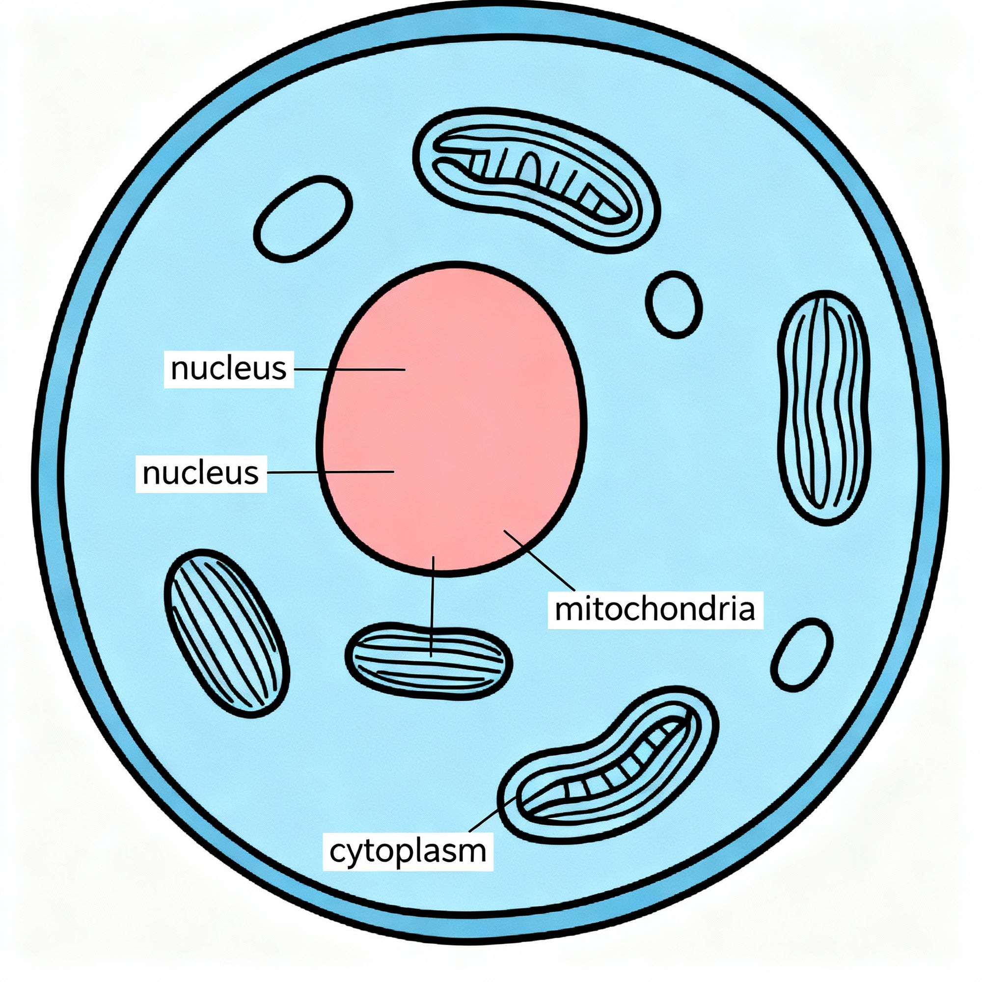 Labeled Animal Cell Drawings - AI Generated
