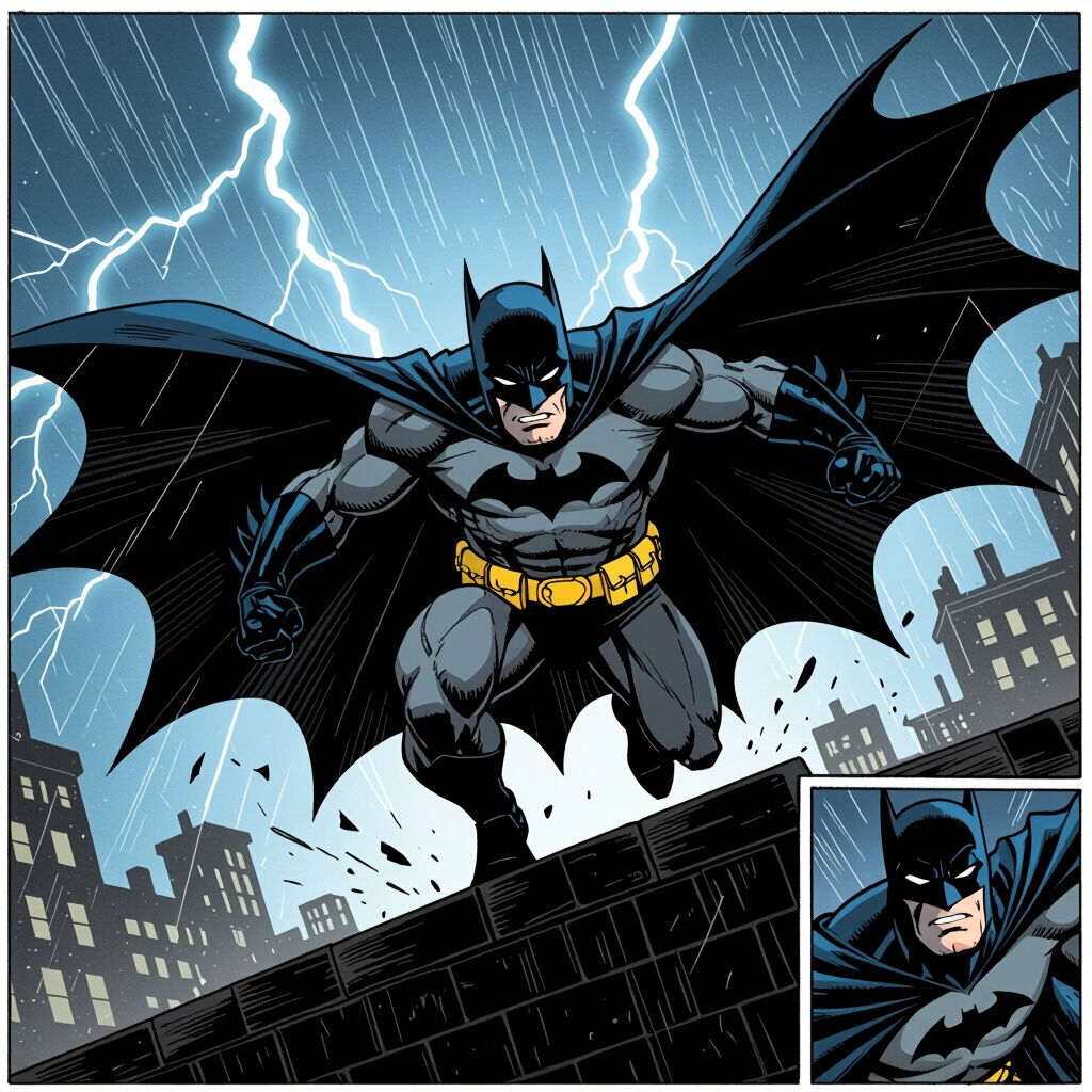 Batman Comic Art - AI Generated