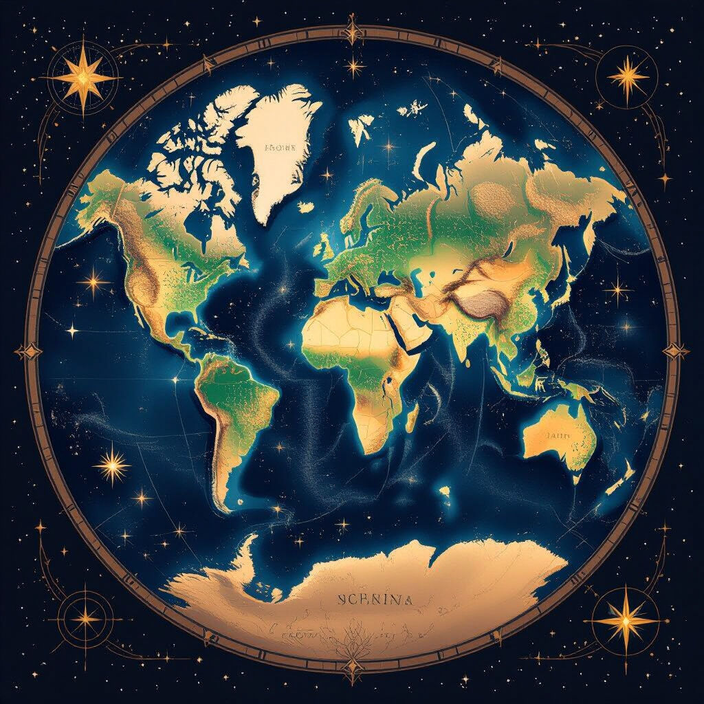 Show Me A Picture Of The World Map - AI Generated Art