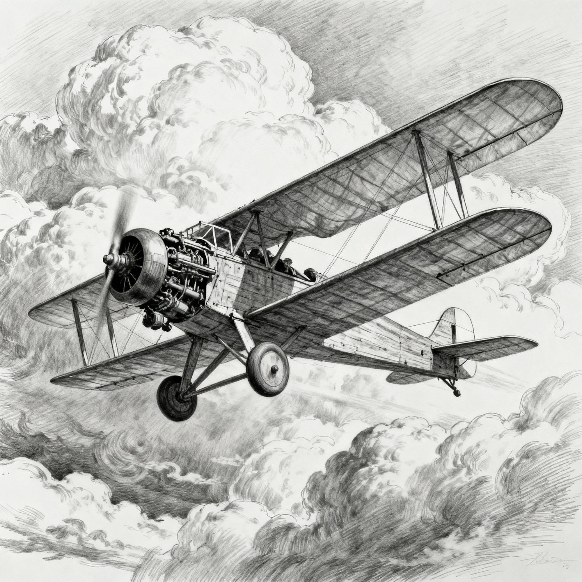 Drawing Of An Airplane - AI Art Gallery