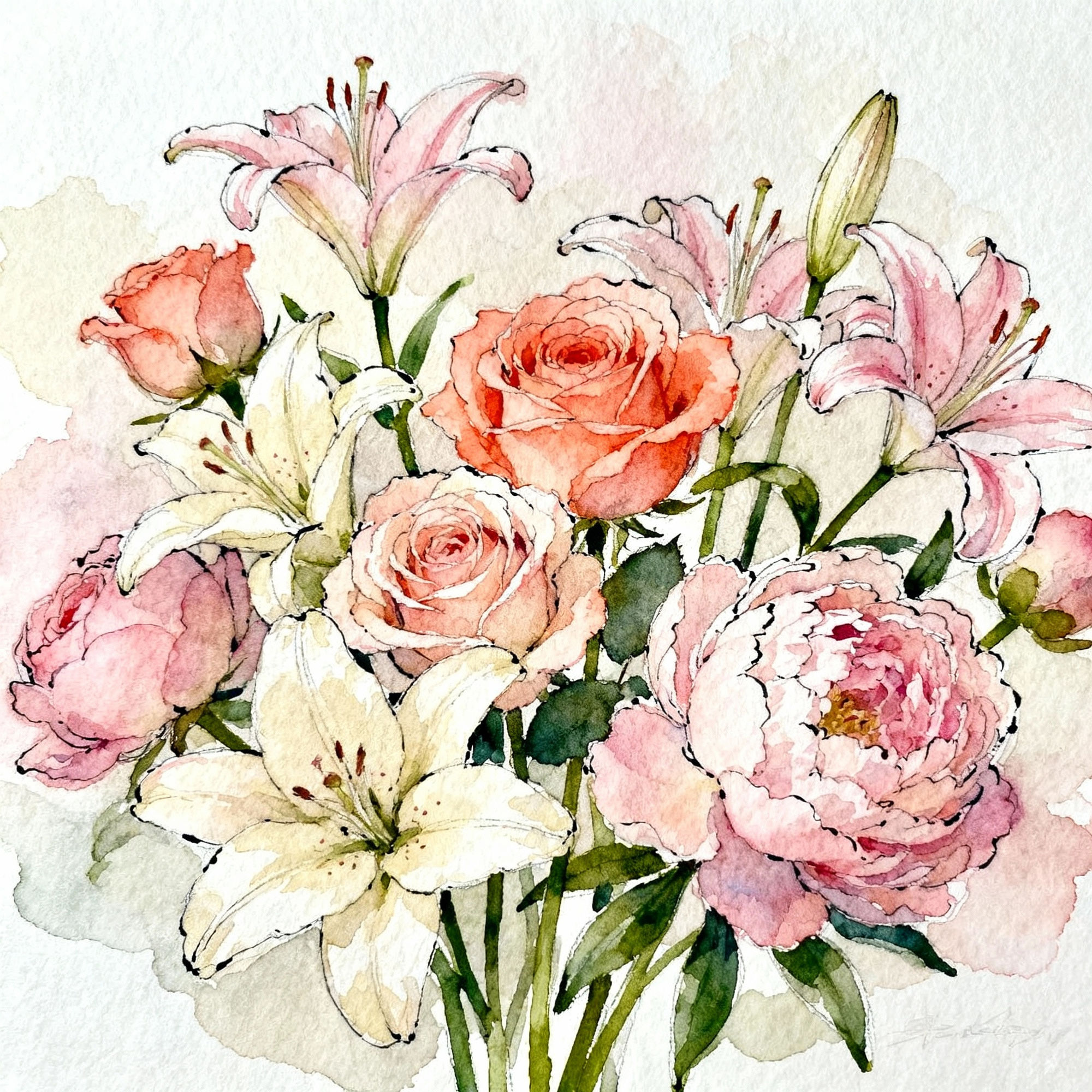 Bouquet Drawing - Create Beautiful Floral Art With AI
