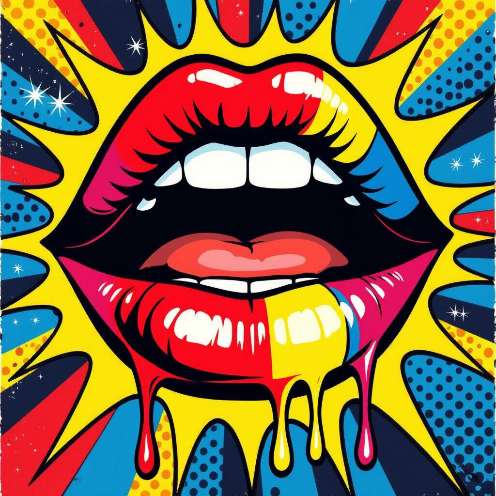 Pop Art Lips - AI Generated Art