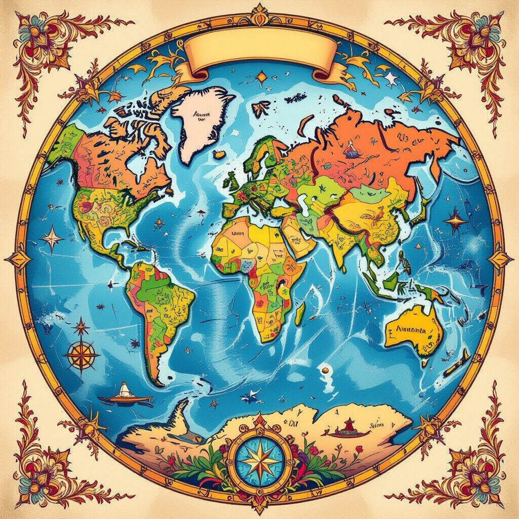 World Map Pictures - AI Generated Art