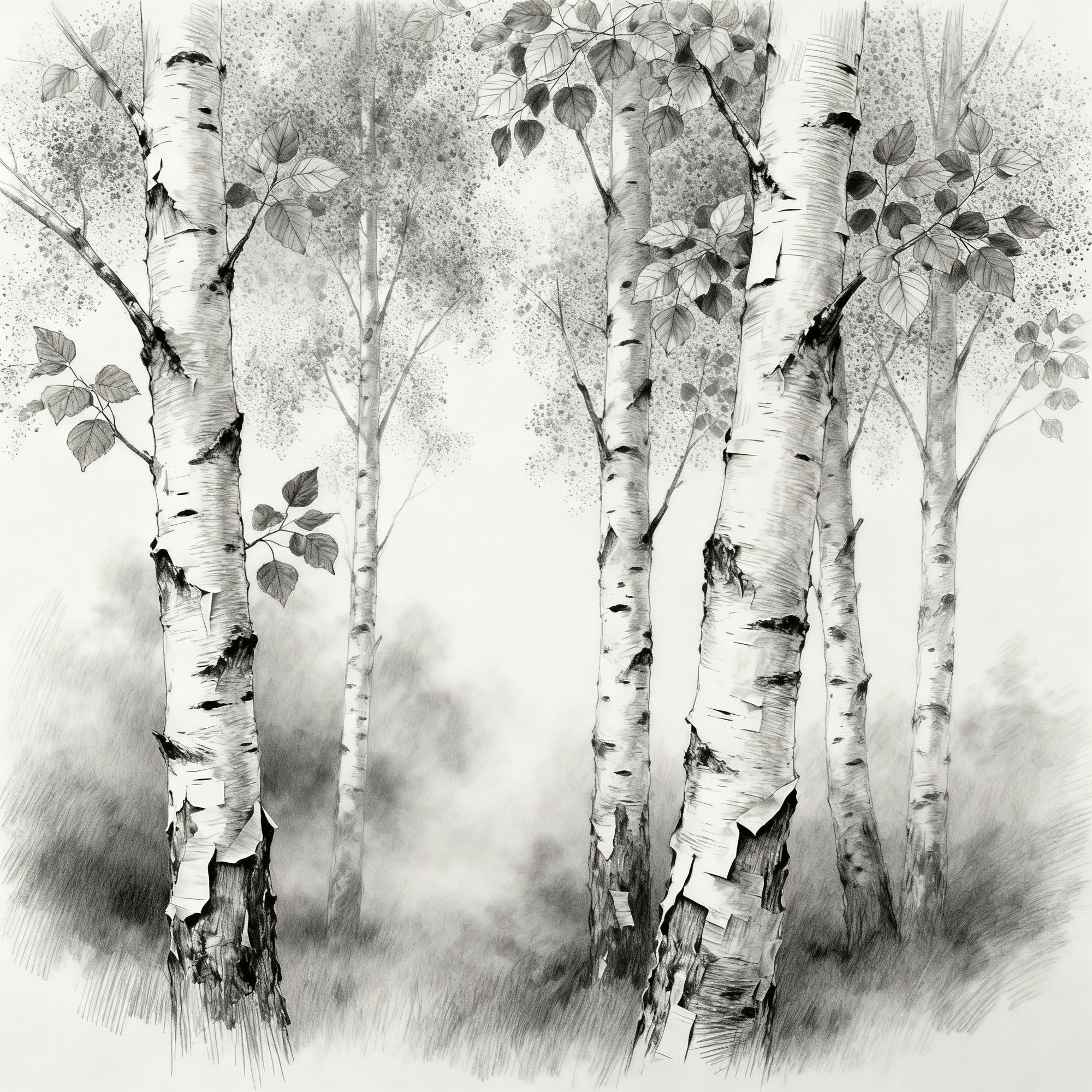Birch Tree Drawings - Create Your Own AI Art