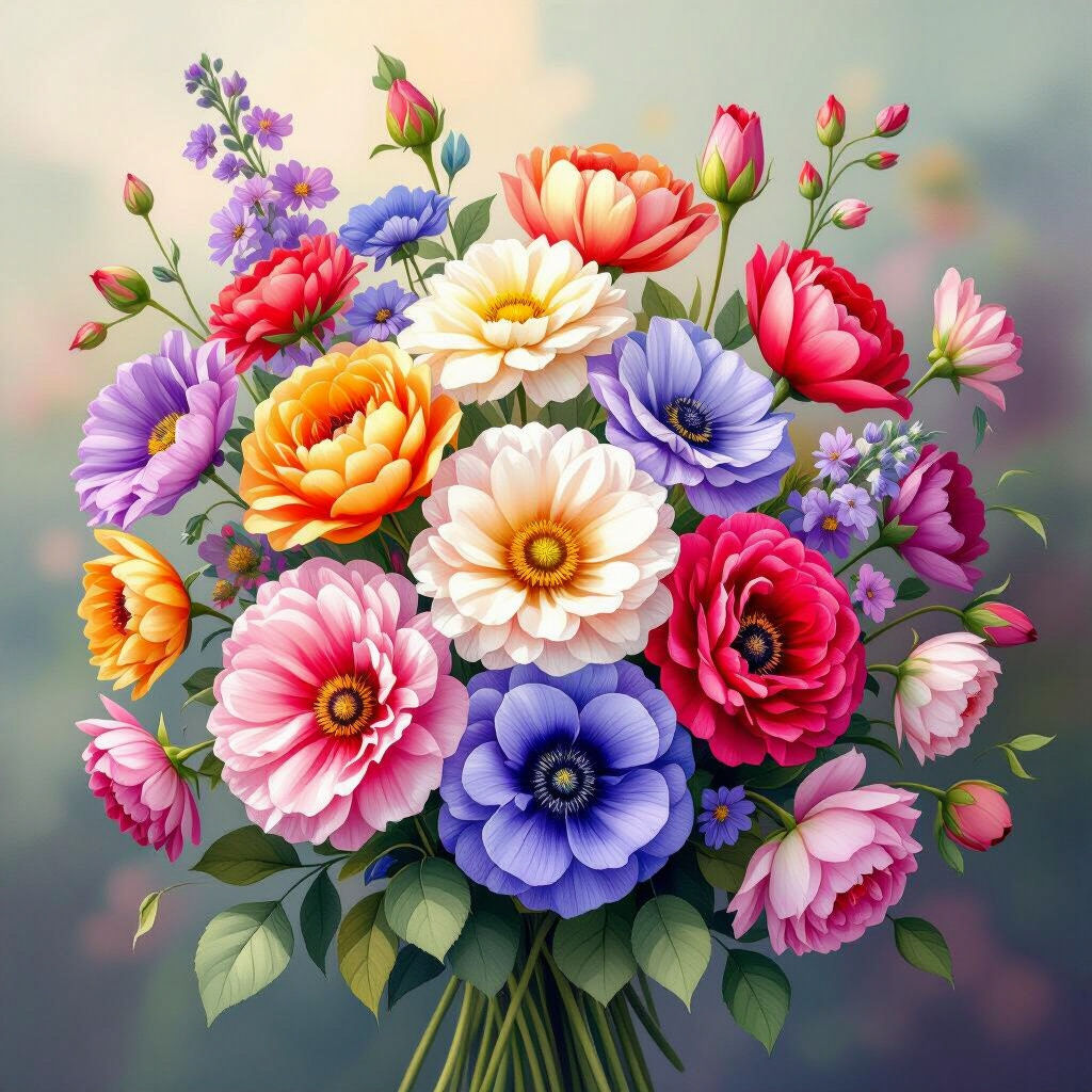 25 Beautiful Flower Drawings - AI Art Gallery