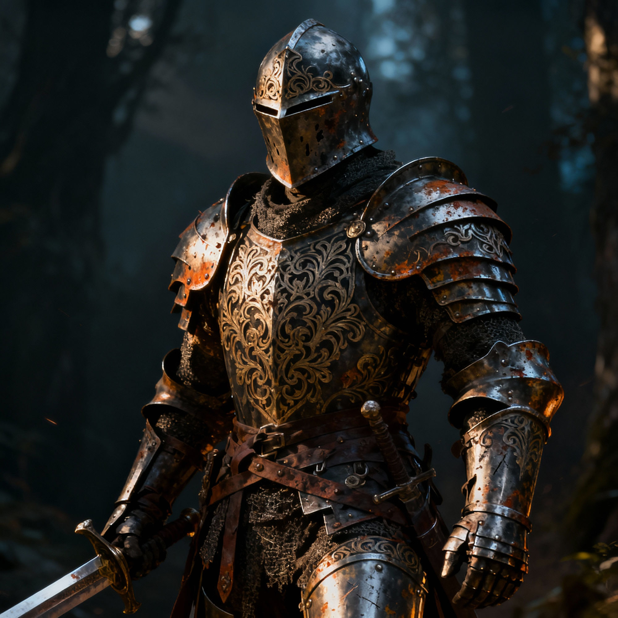 Knight Armor Drawings - AI Generated Art