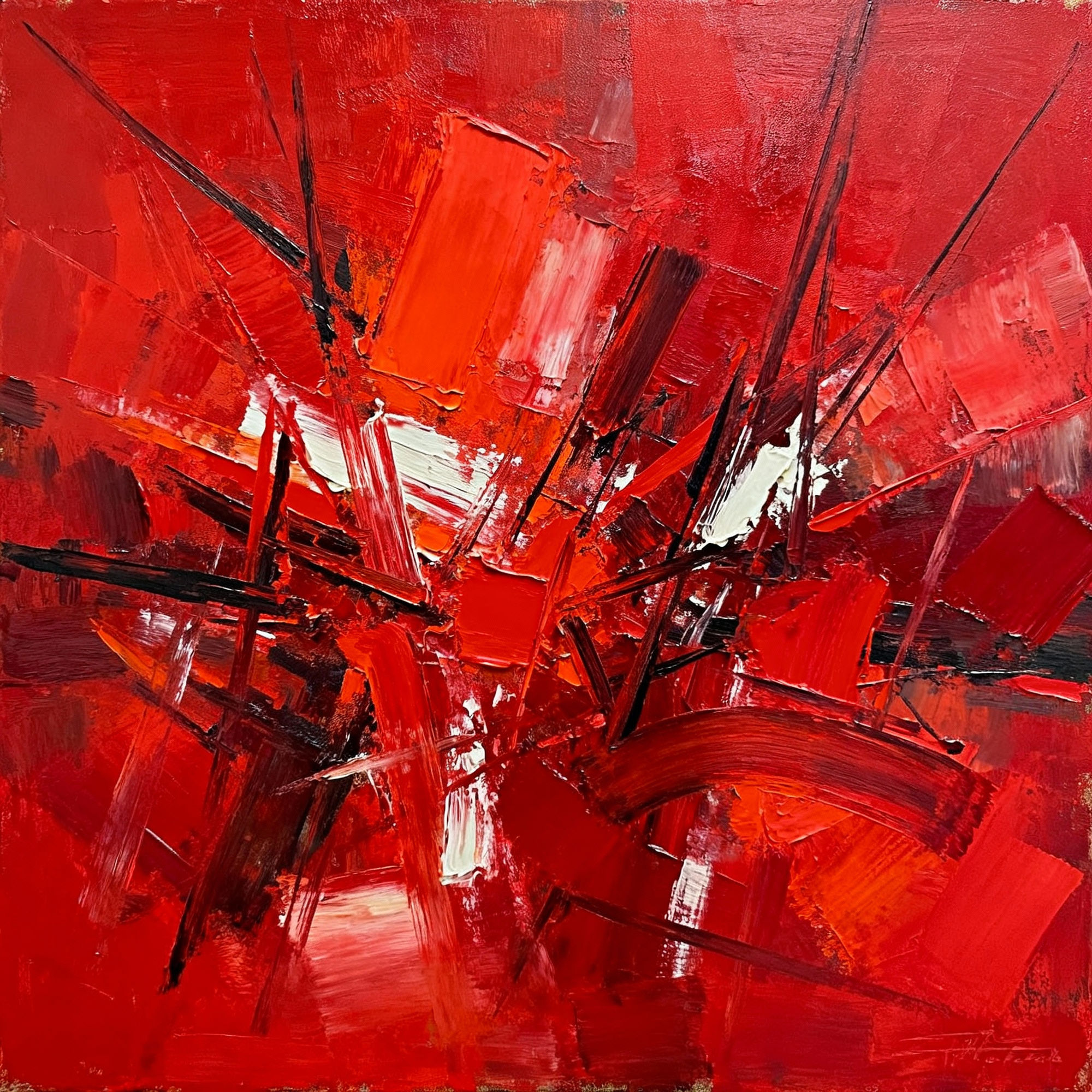 Red Drawing Art - AI Generated