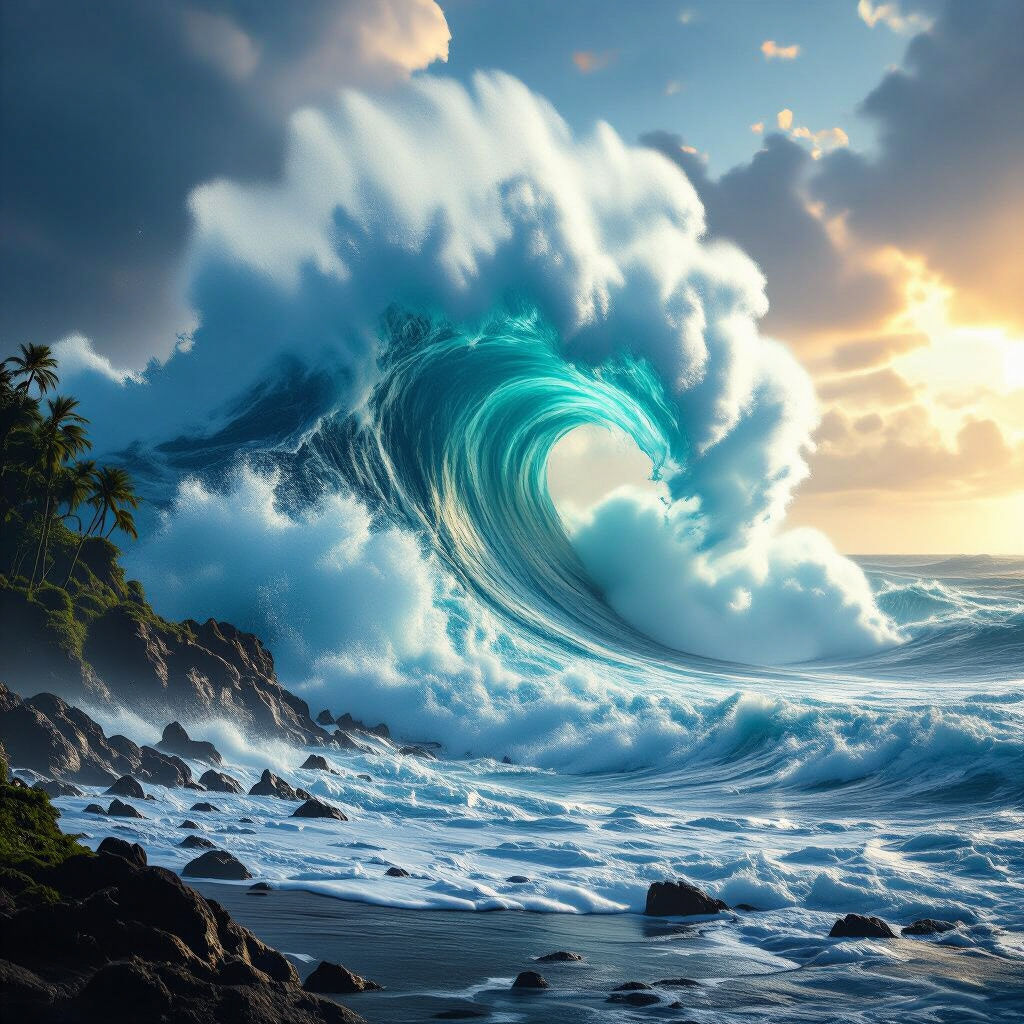 Tsunami Pictures - AI Generated Realistic Images