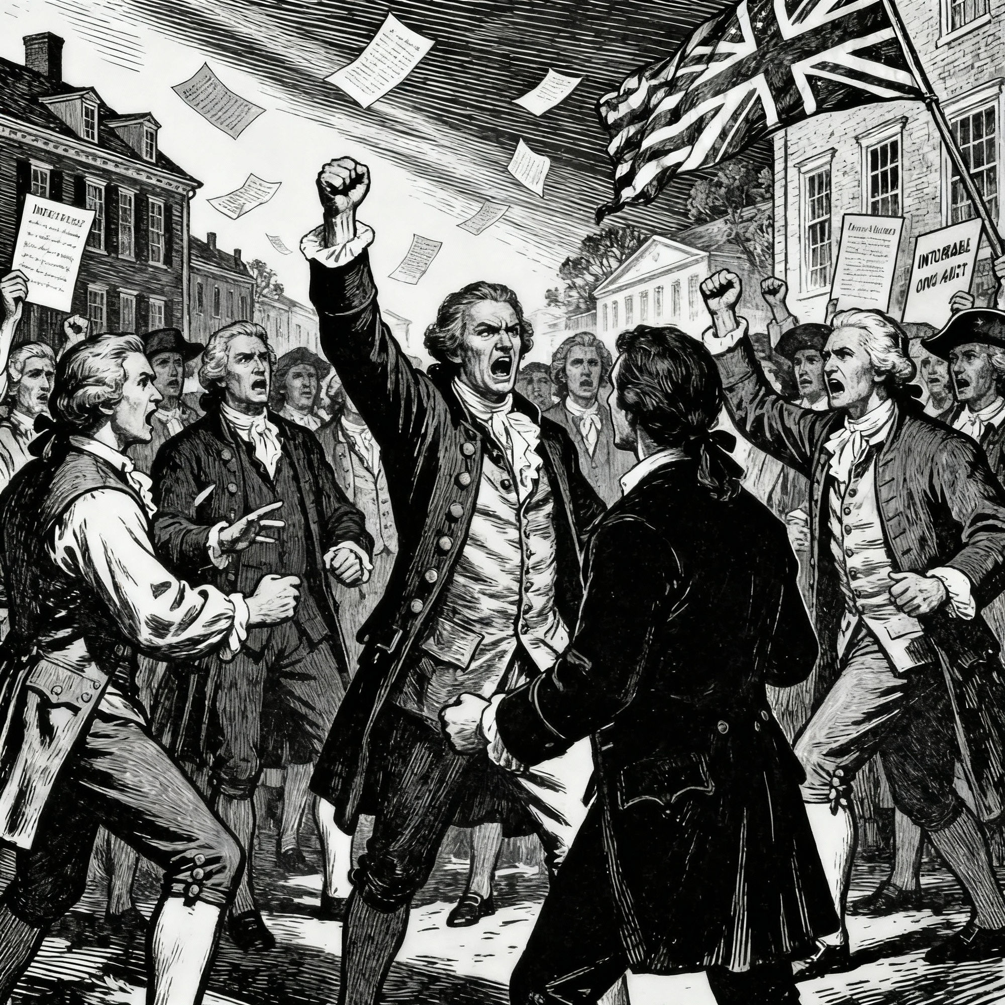 Intolerable Acts Drawings - AI Generated Art