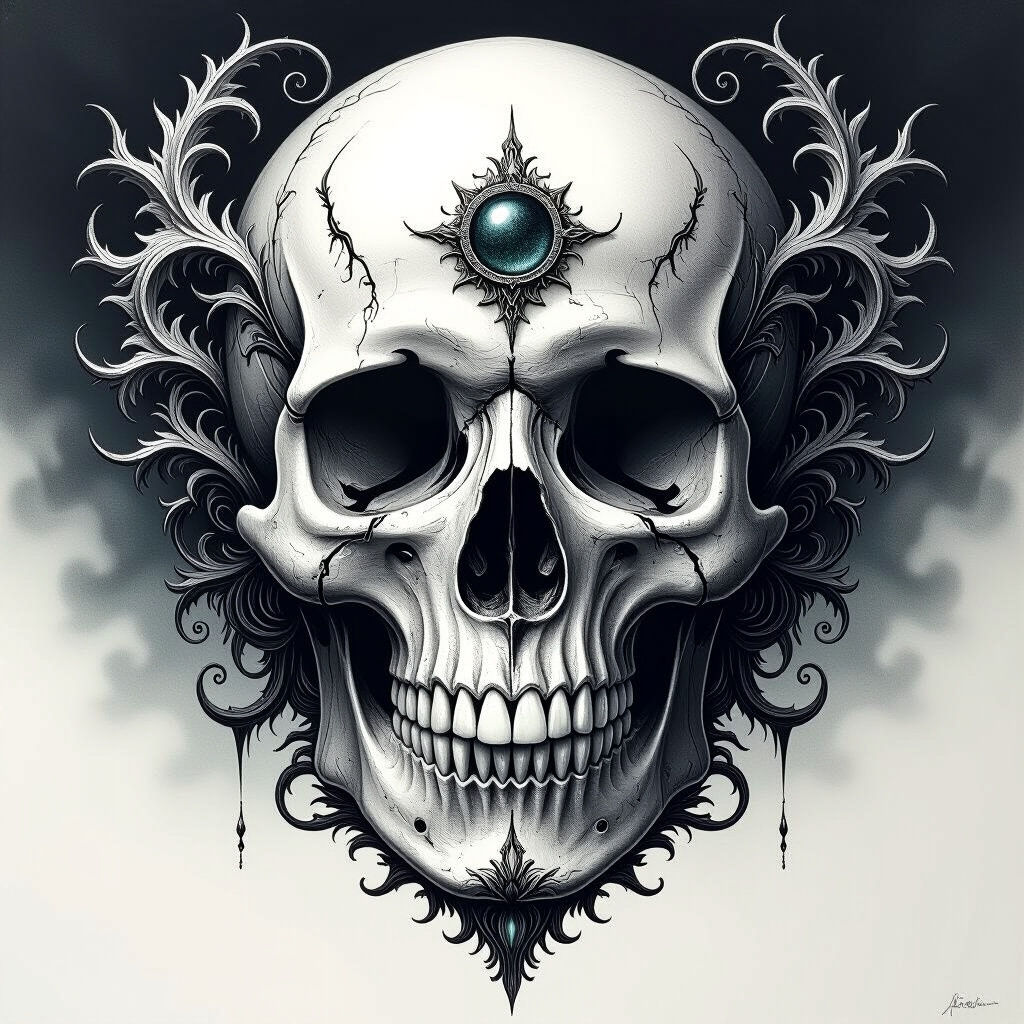 Skulls Drawings - AI Generated Art | Nightcafe Creator