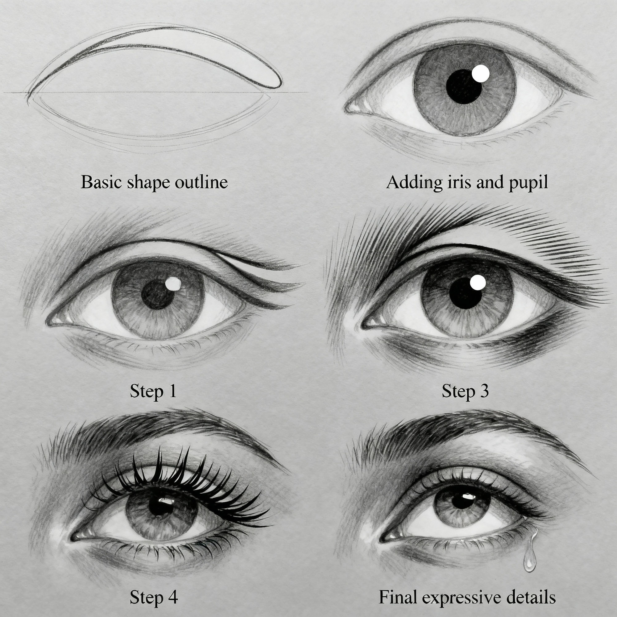 Step By Step Eye Drawing - AI Tutorials & Examples