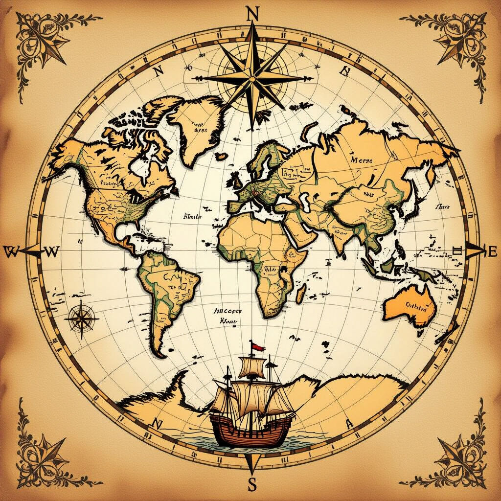 World Map Art - AI Generated & Customizable