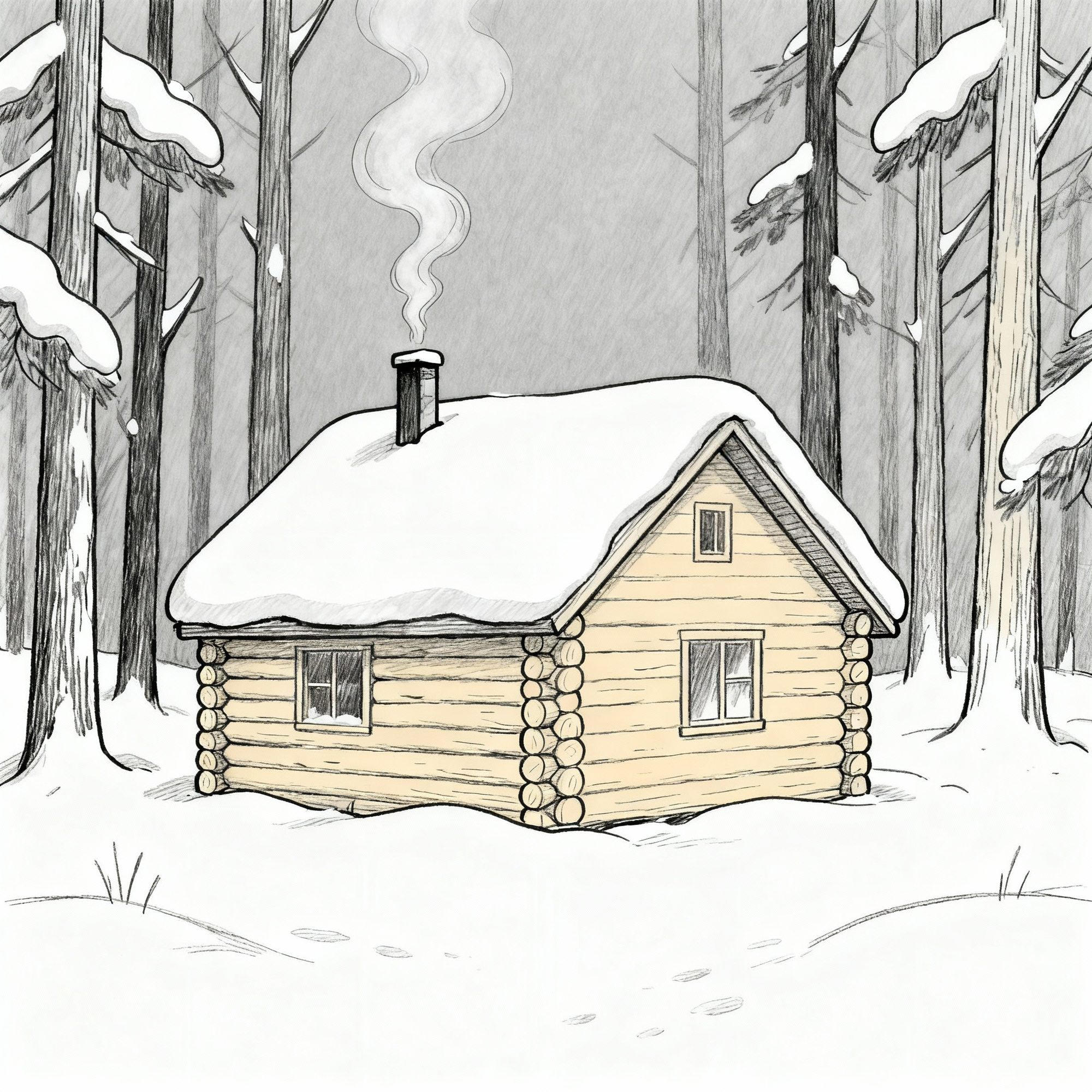 Easy Cabin Drawings - Create Simple Cabin Art