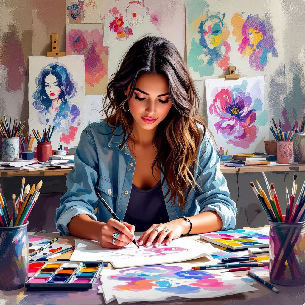 Women Drawing Art - Create & Inspire