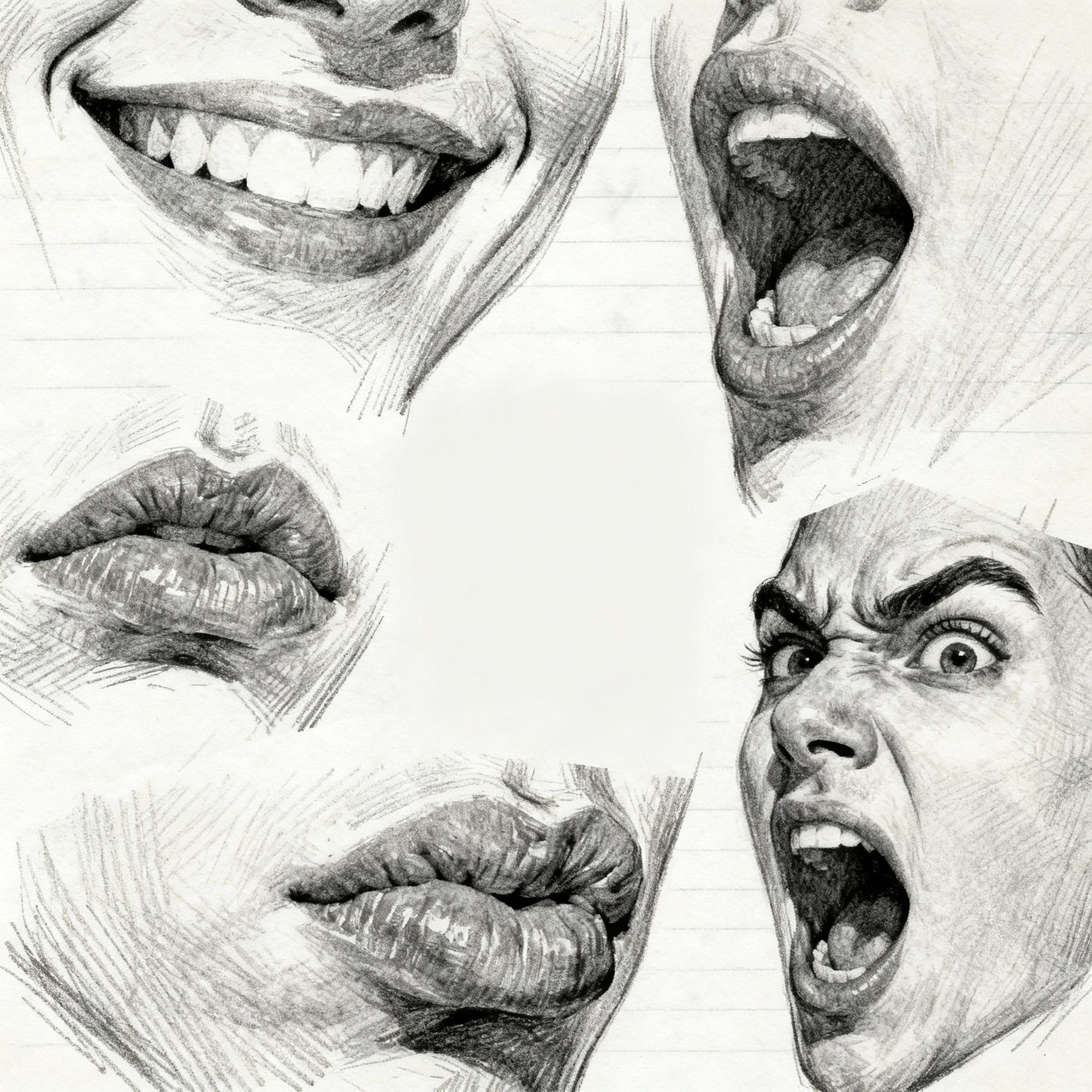 Mouth Expressions Drawings - AI Art Gallery
