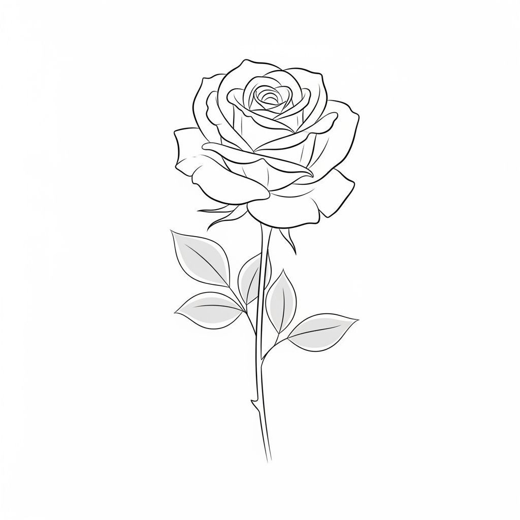 Browse Outline Flower Tattoo Drawings & Create Your Own