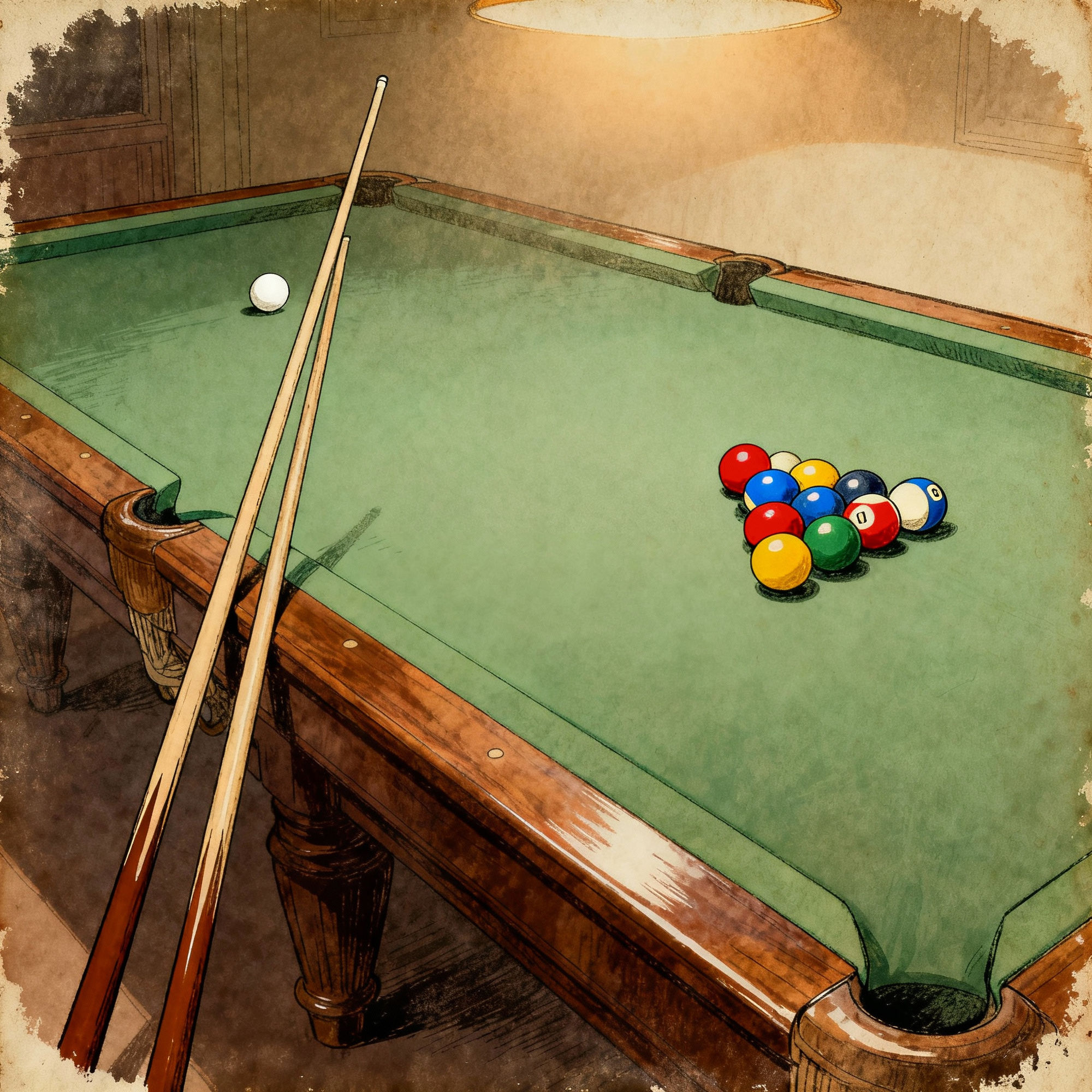 Pool Table Drawings - AI Generated Art | Nightcafe