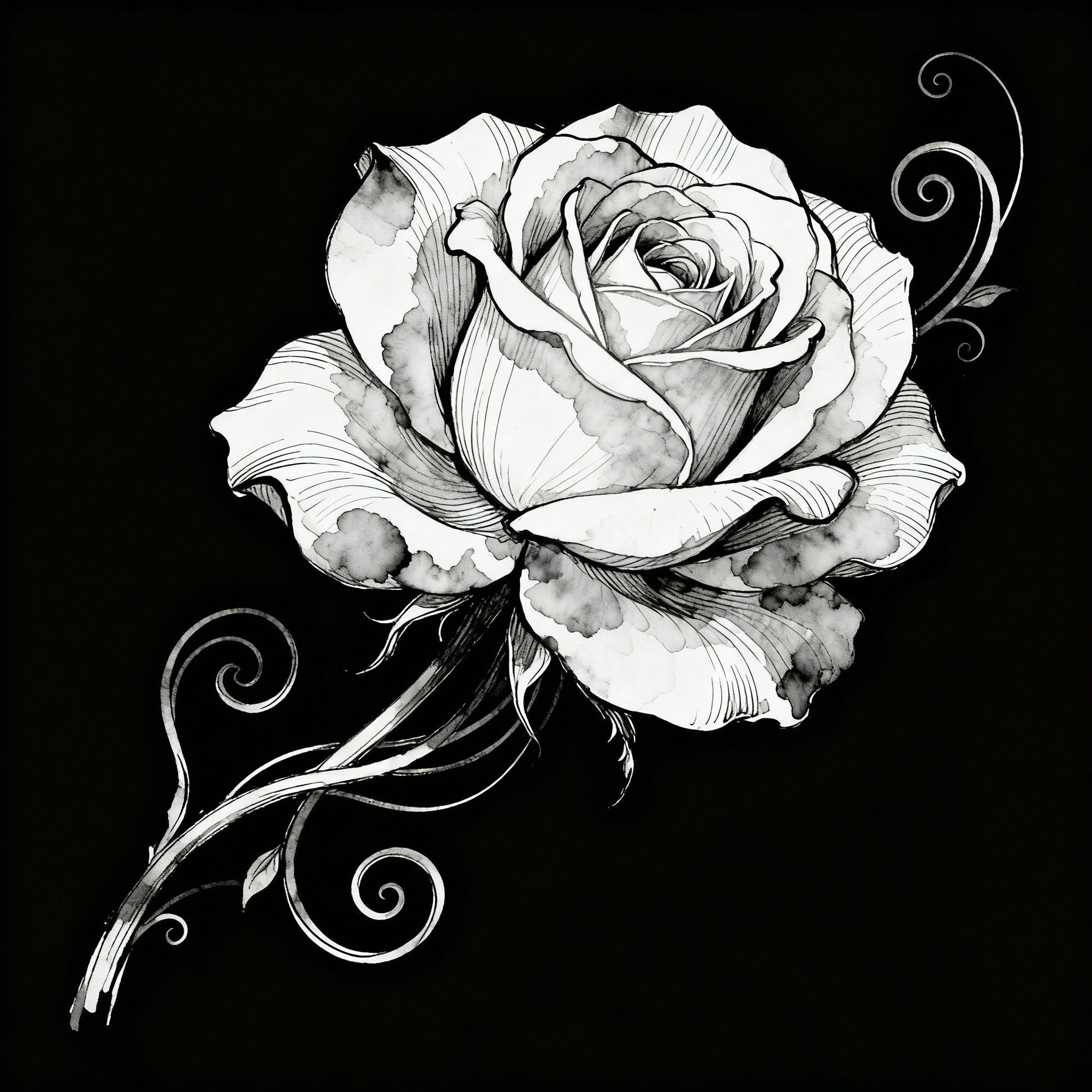 Aesthetic Flower Drawings - AI Generated Art