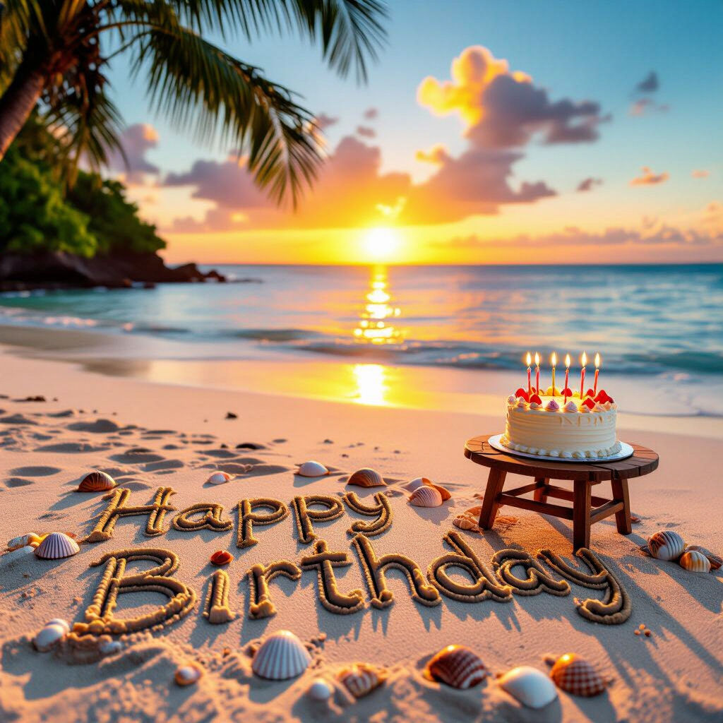 Happy Birthday Beach Images - Create Your Own!