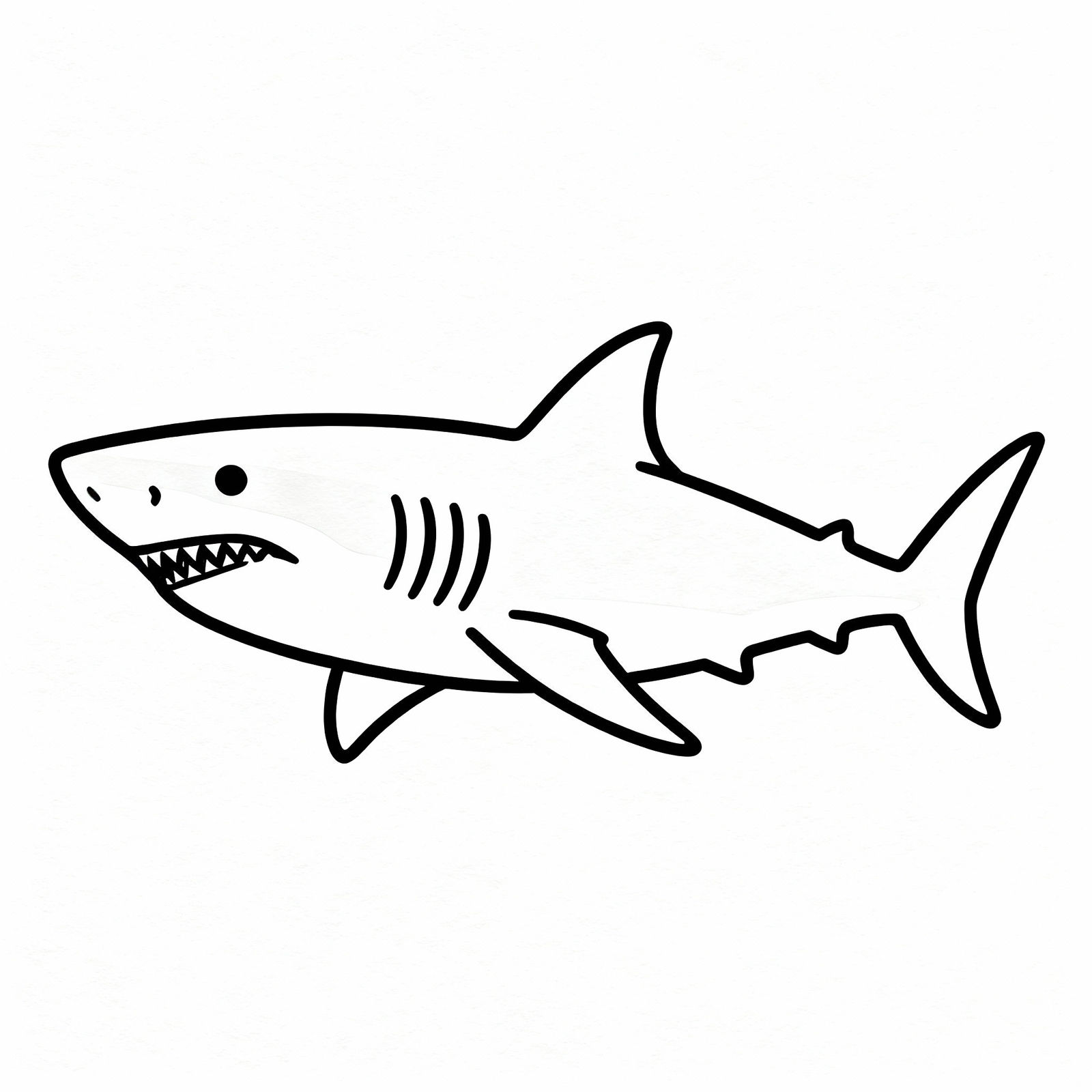 Shark Drawing Outlines - AI Generated Art