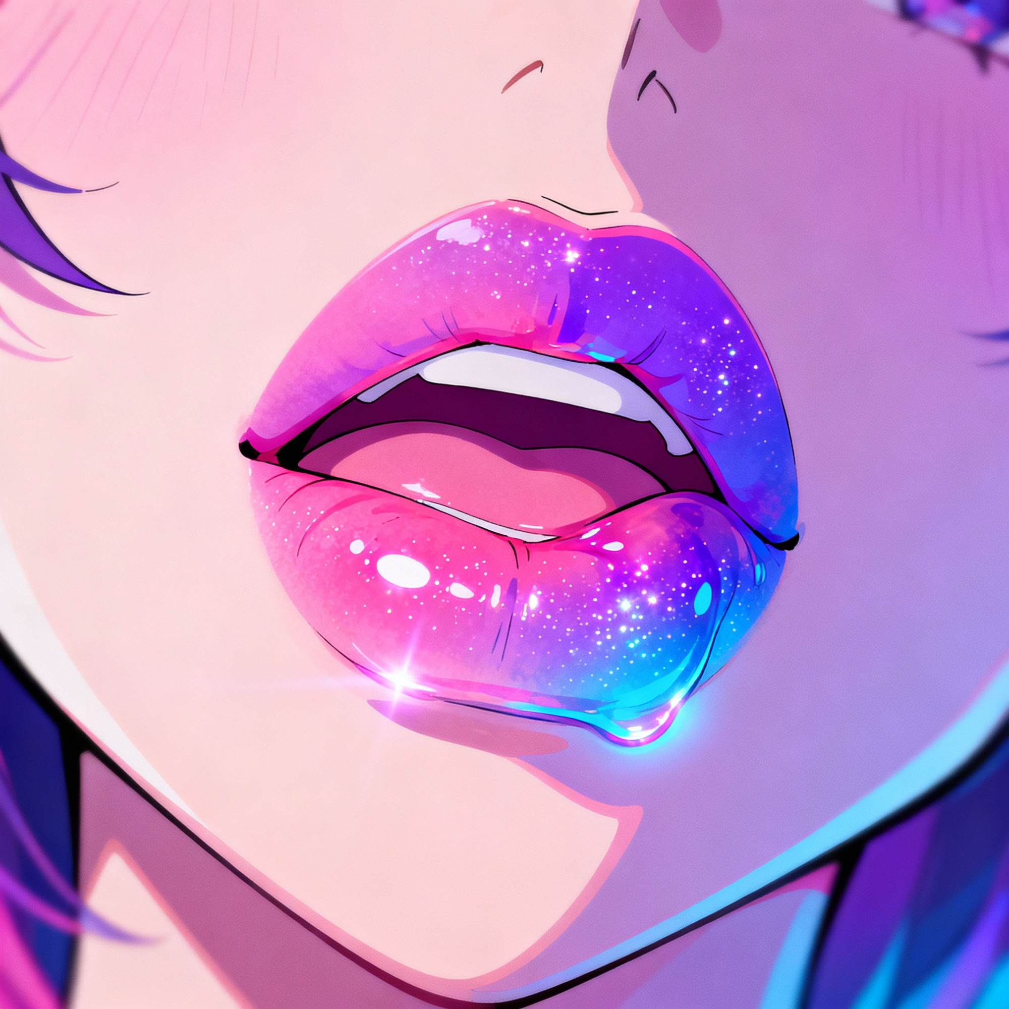 Anime Lips Drawing - AI Generated Art