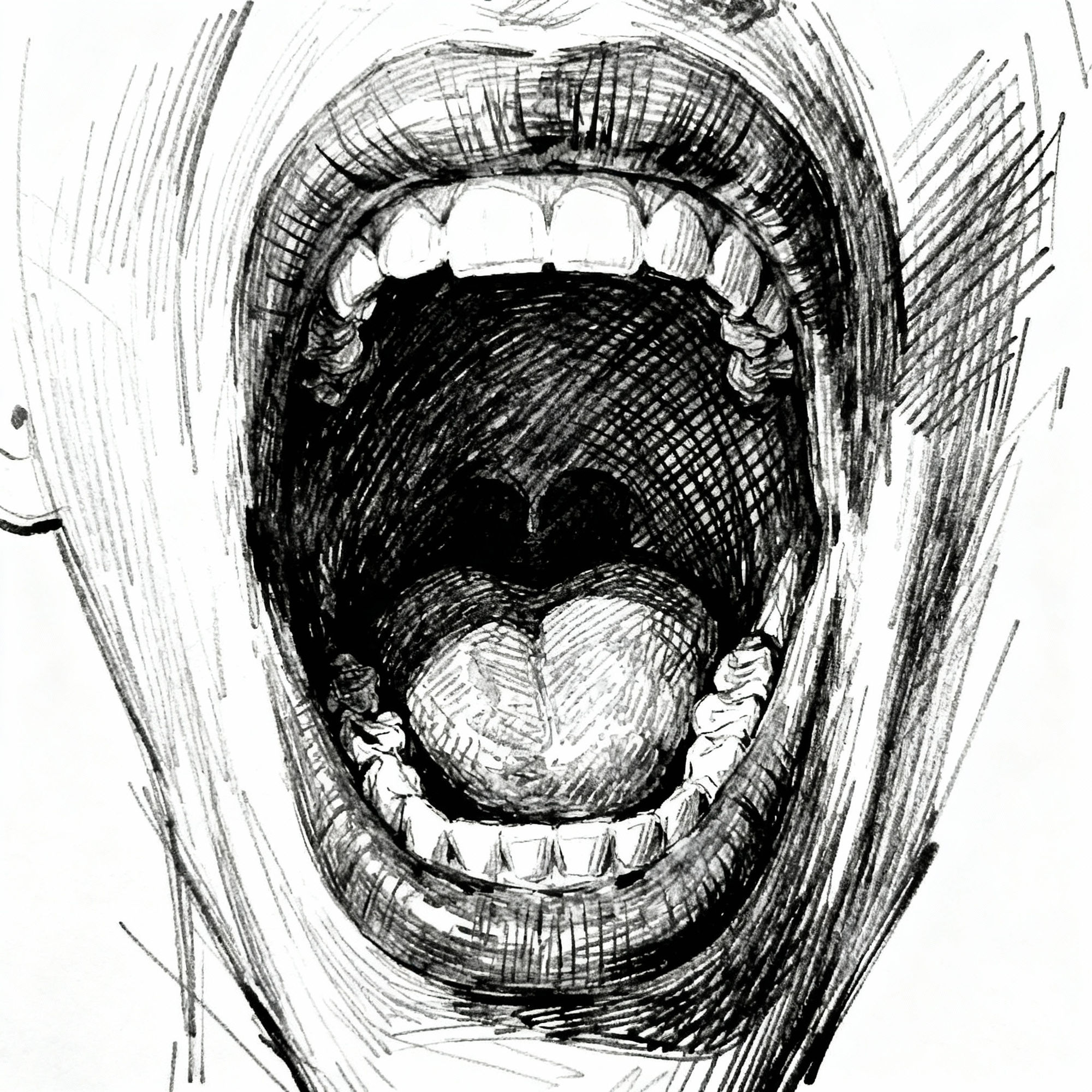 Mouth Open Drawings - AI Art Gallery