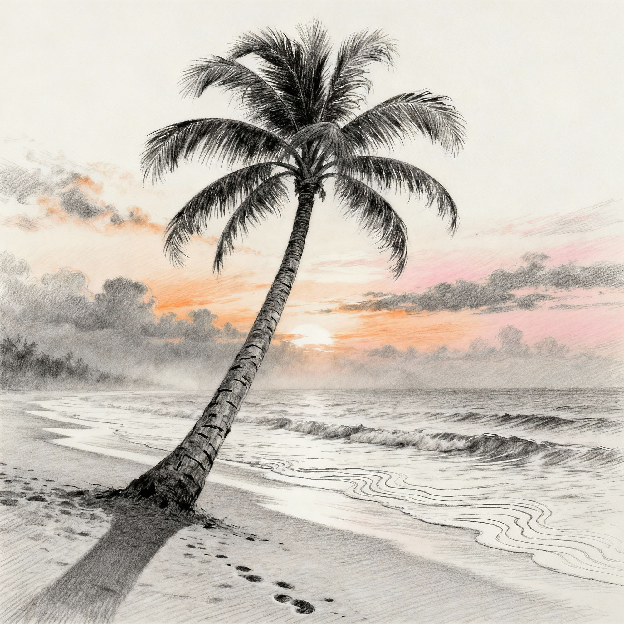 Drawing Of Palm Tree - AI Art Gallery