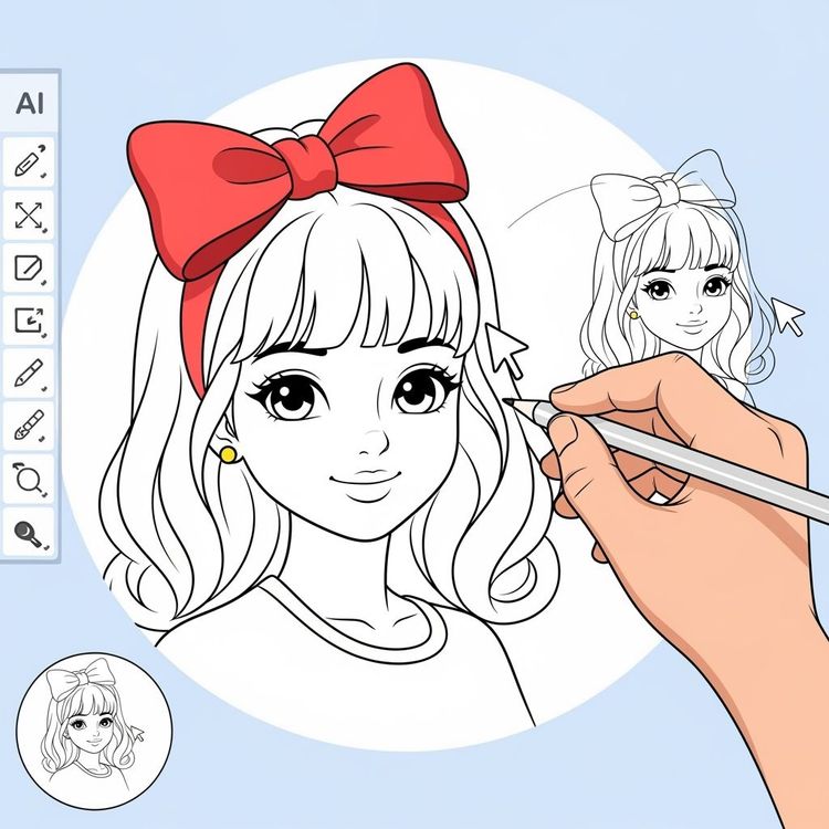 Charming Cute Girl Drawing Tutorials With AI