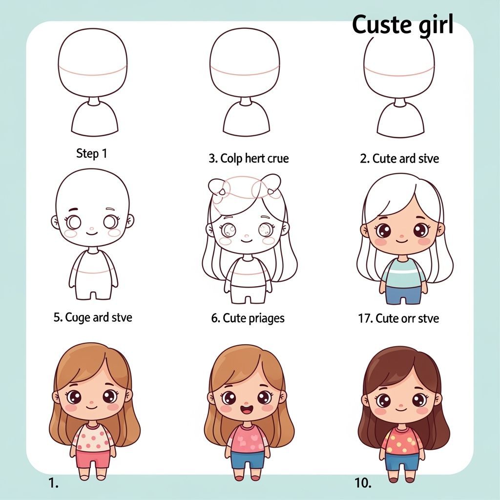 Charming Cute Girl Drawing Tutorials With AI