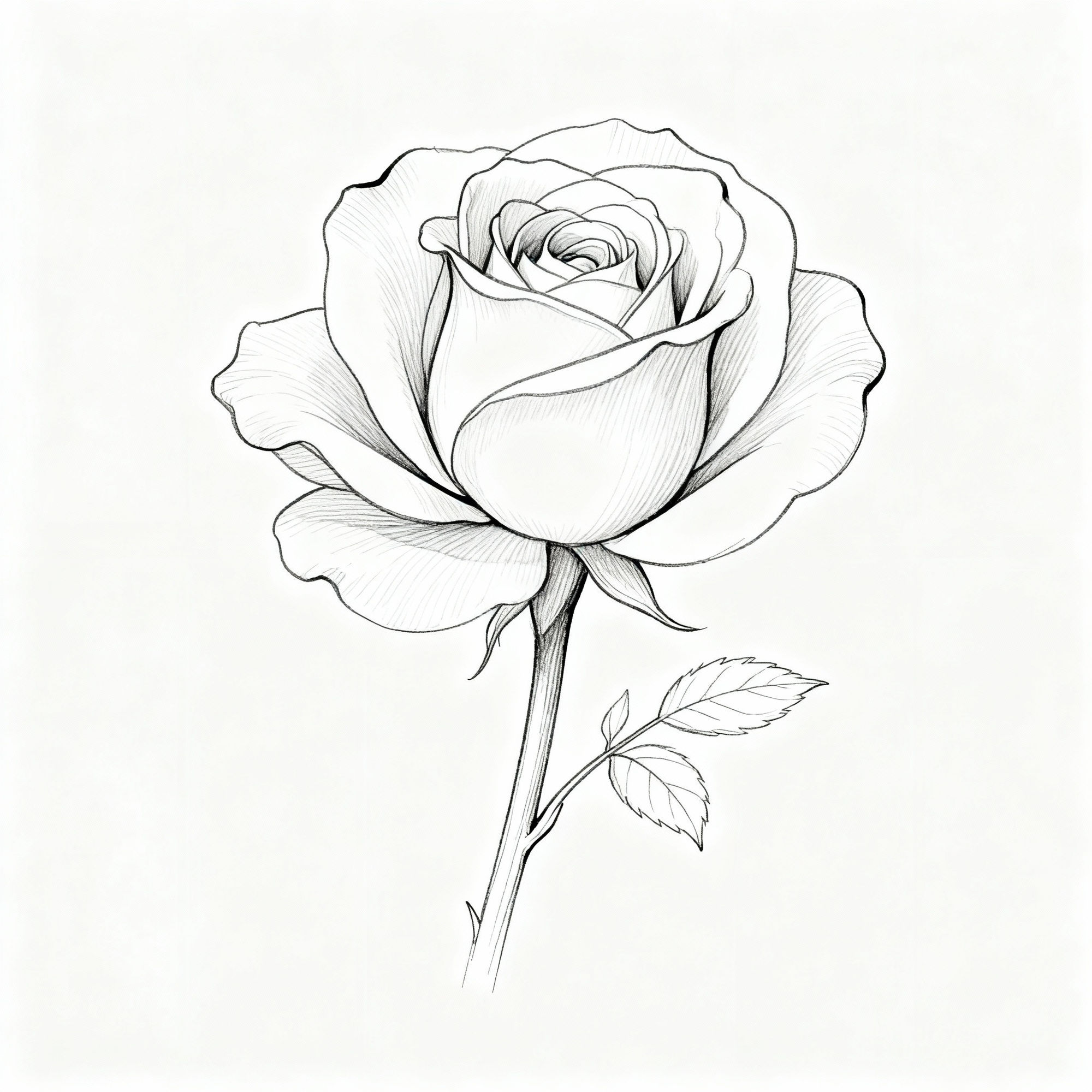 Simple Rose Drawings - Easy AI Art