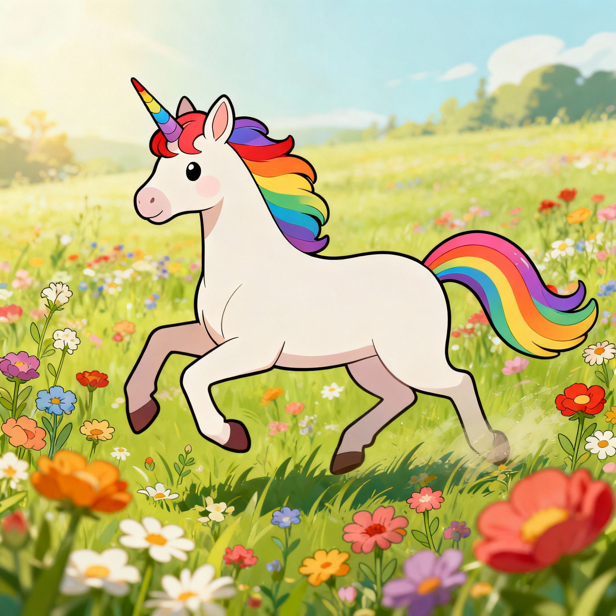 Cartoon Unicorn Drawings - AI Generated Art