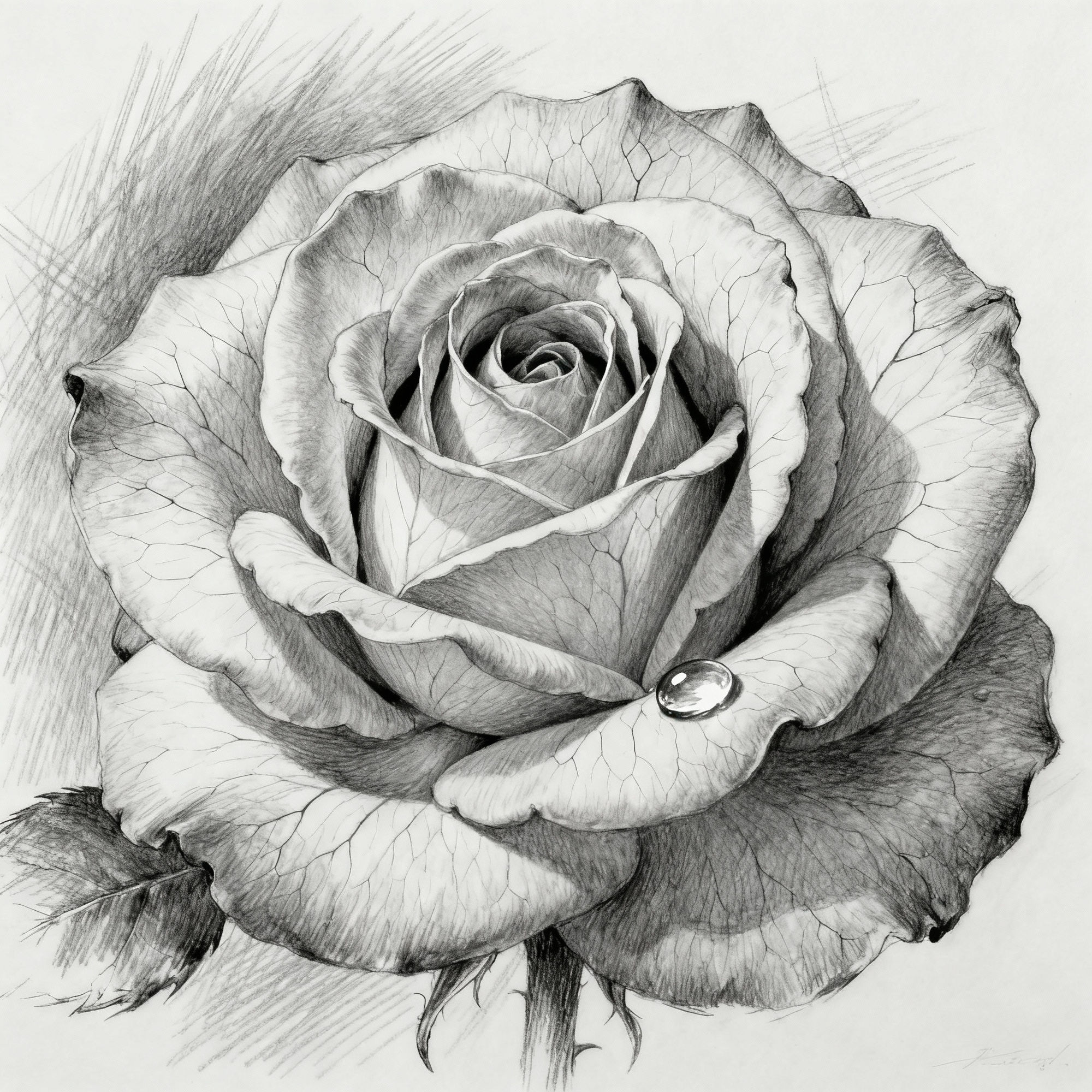Drawing Rose Drawings - AI Flower Art Gallery