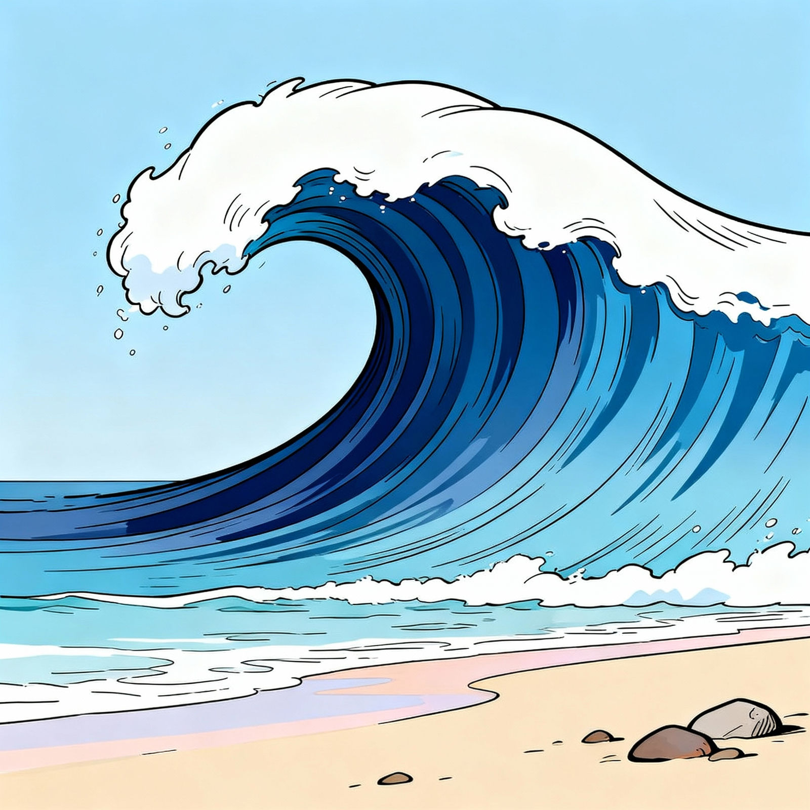 Easy Tsunami Drawings - AI Generated Art